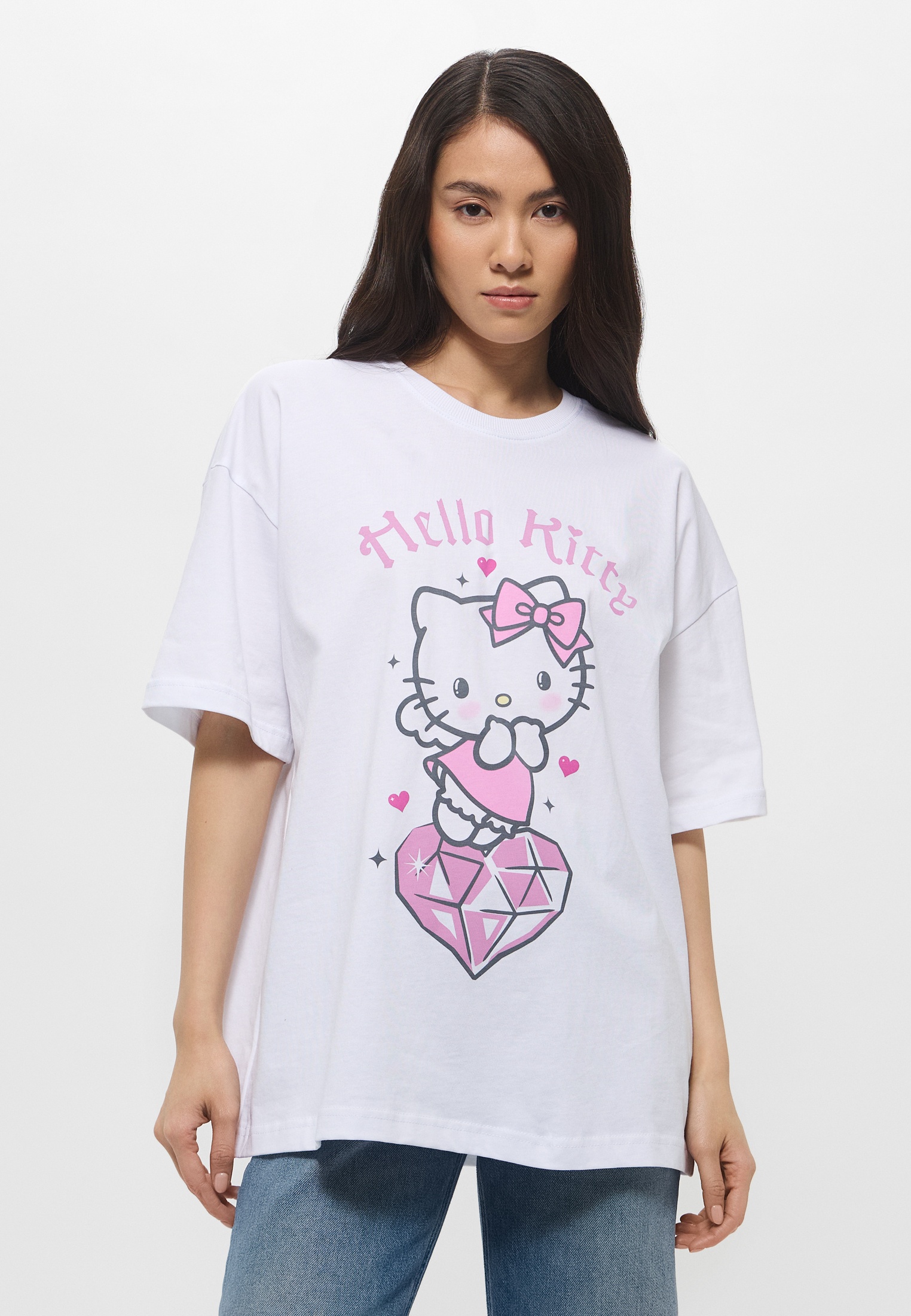 Футболка Befree Co-Create:Hello, Kitty, цвет: белый, MP002XW1FKV0 — купить в интернет-магазине ...