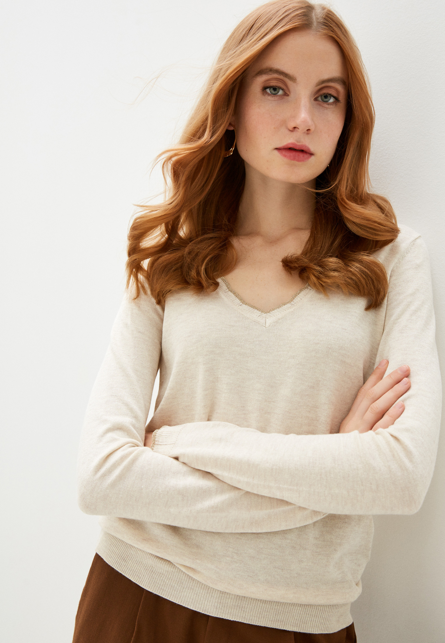 Пуловер Naf Naf, цвет: бежевый, NA018EWIQUQ9 — купить в интернет ...