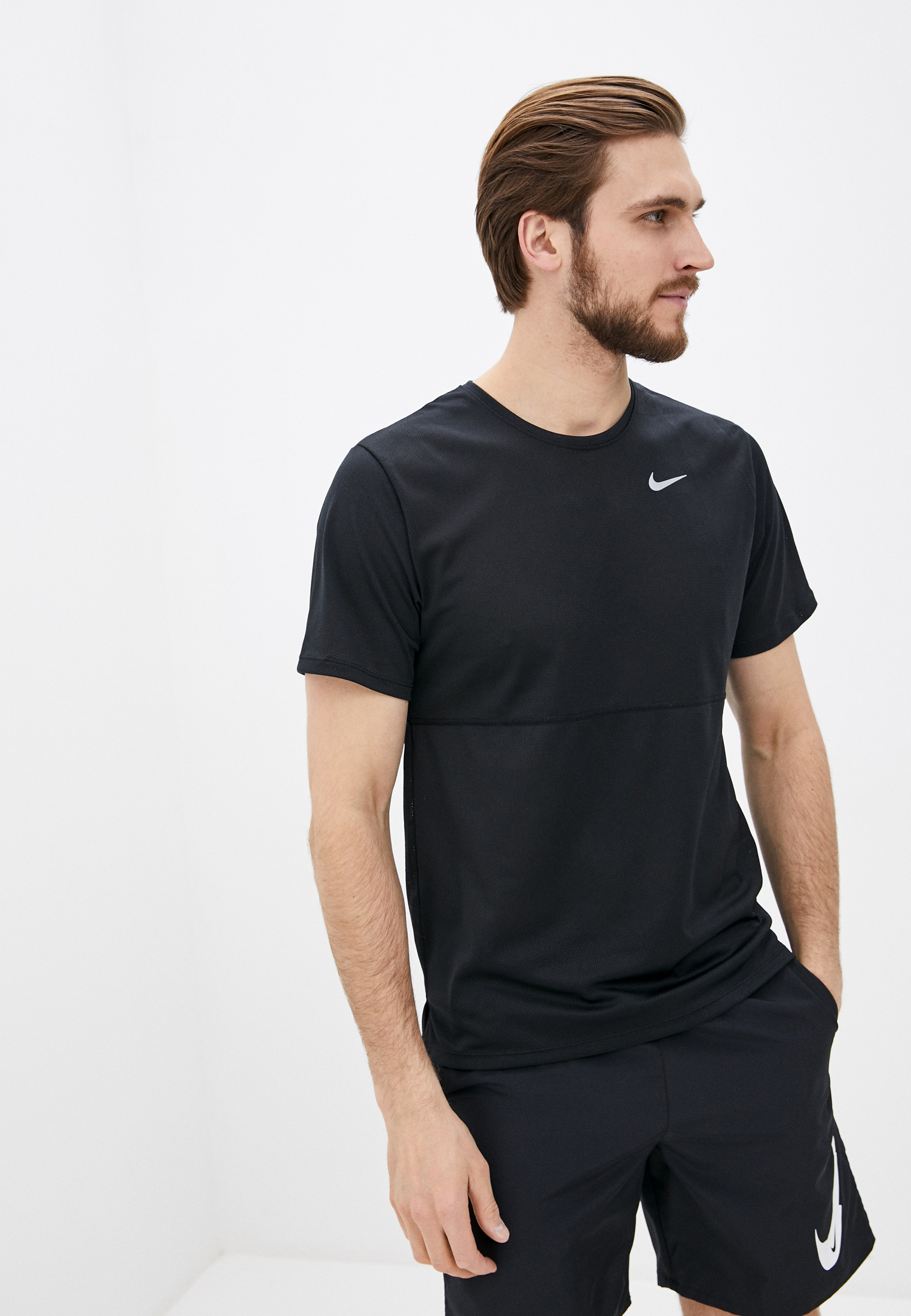 Футболка спортивная Nike M NK BREATHE RUN TOP SS, цвет: черный ...