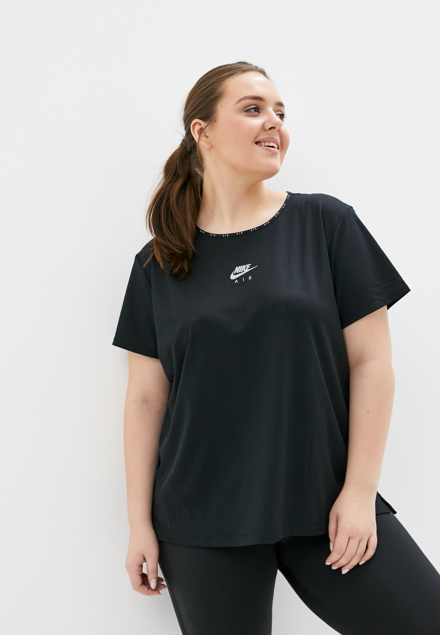 Футболка спортивная Nike W NK AIR TOP SS PLUS, цвет: черный ...
