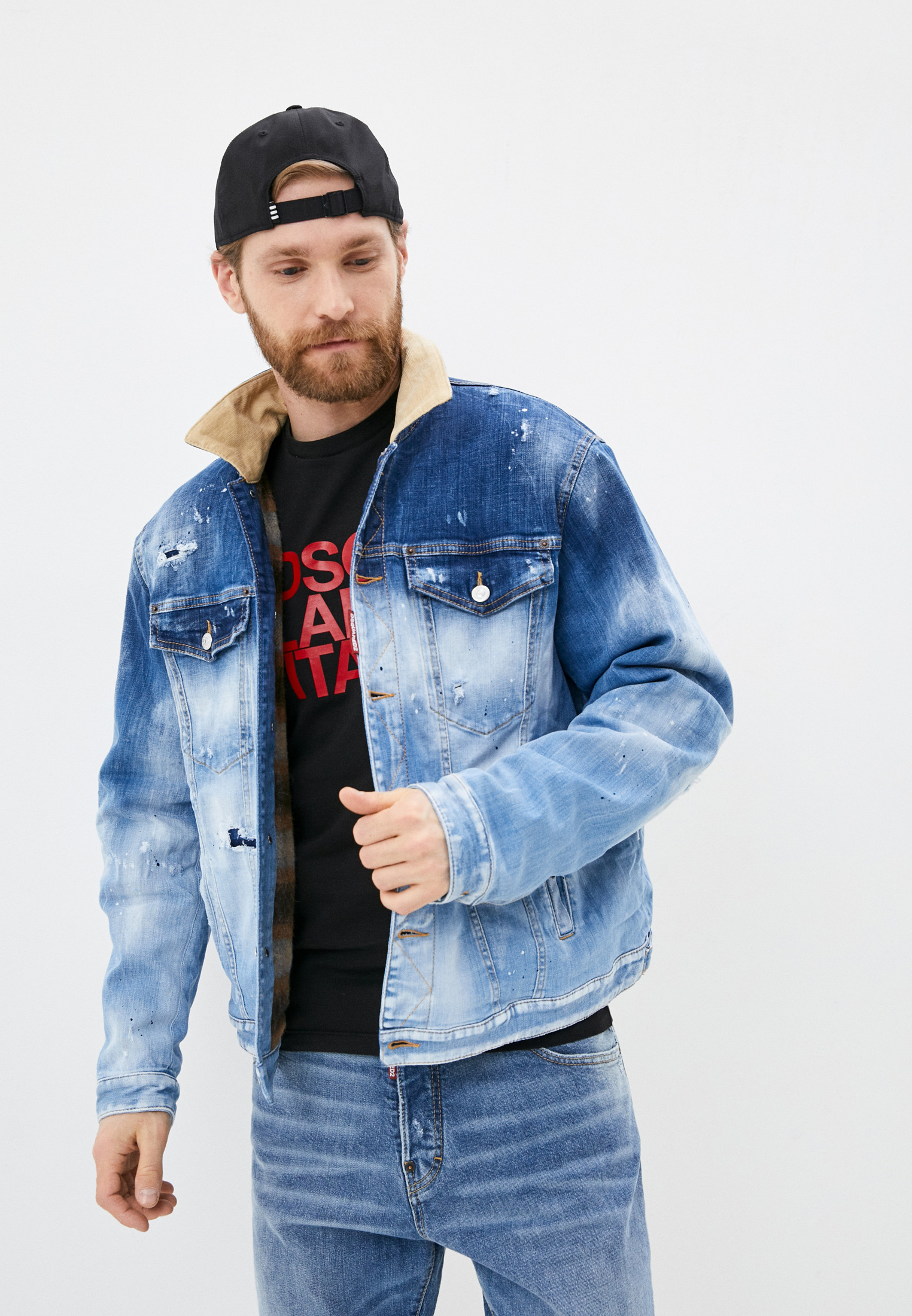 Куртка джинсовая Dsquared2, цвет: голубой, RTLAAB715601 — купить в ...