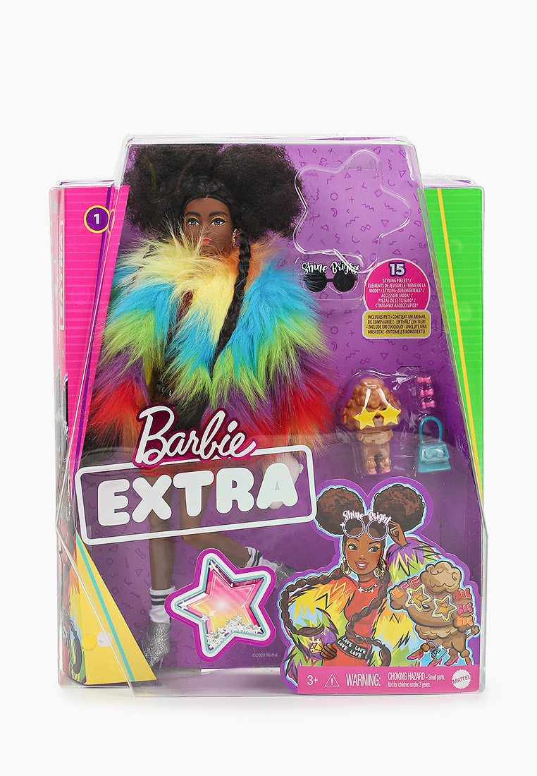 Кукла Barbie Barbie® Экстра - в радужном пальто, цвет: мультиколор ...