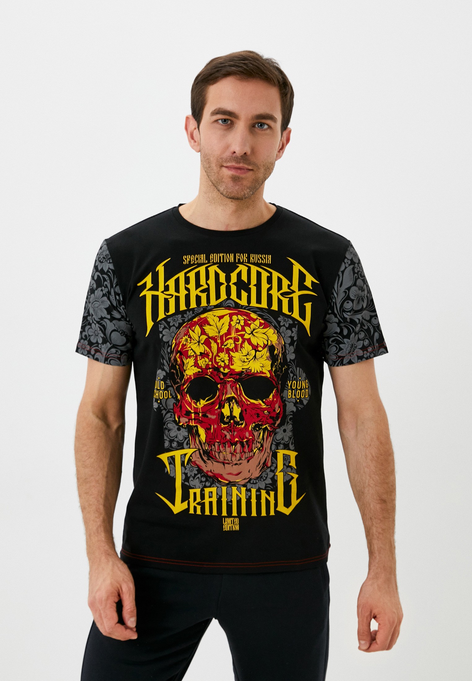Футболка Hardcore Training Skull Folk T-Shirt, цвет: черный ...