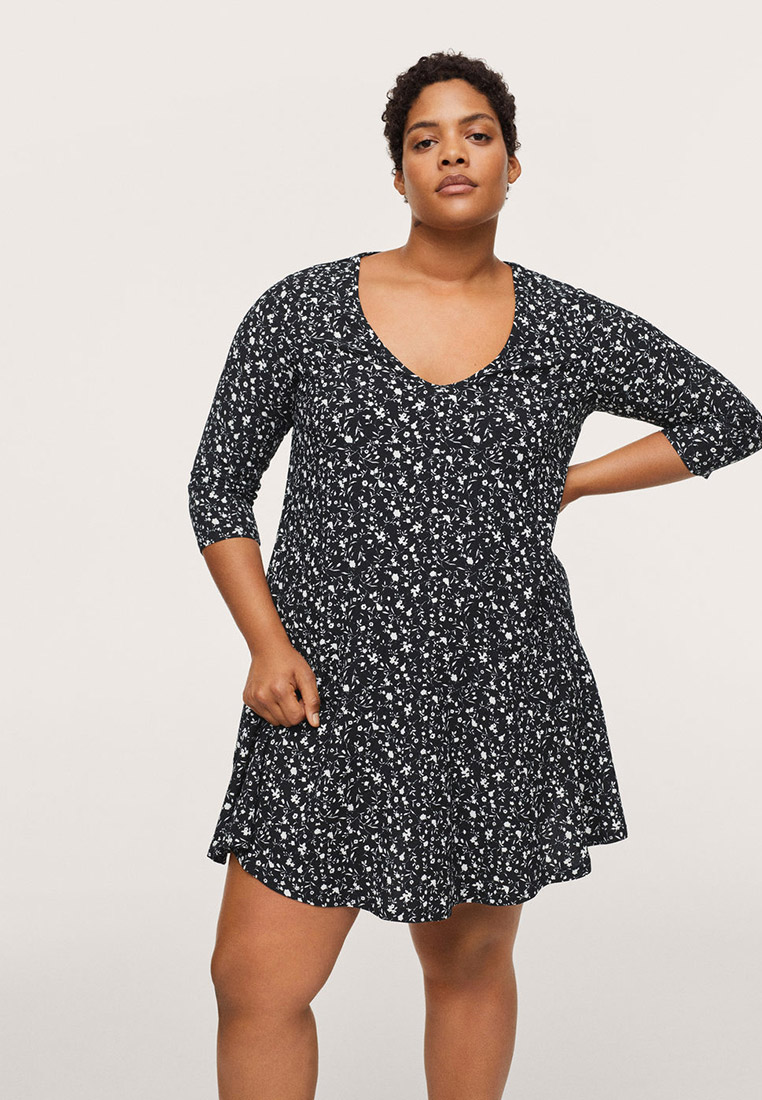 Платье Violeta by Mango FLOR, цвет: черный, RTLAAP406401 — купить в ...