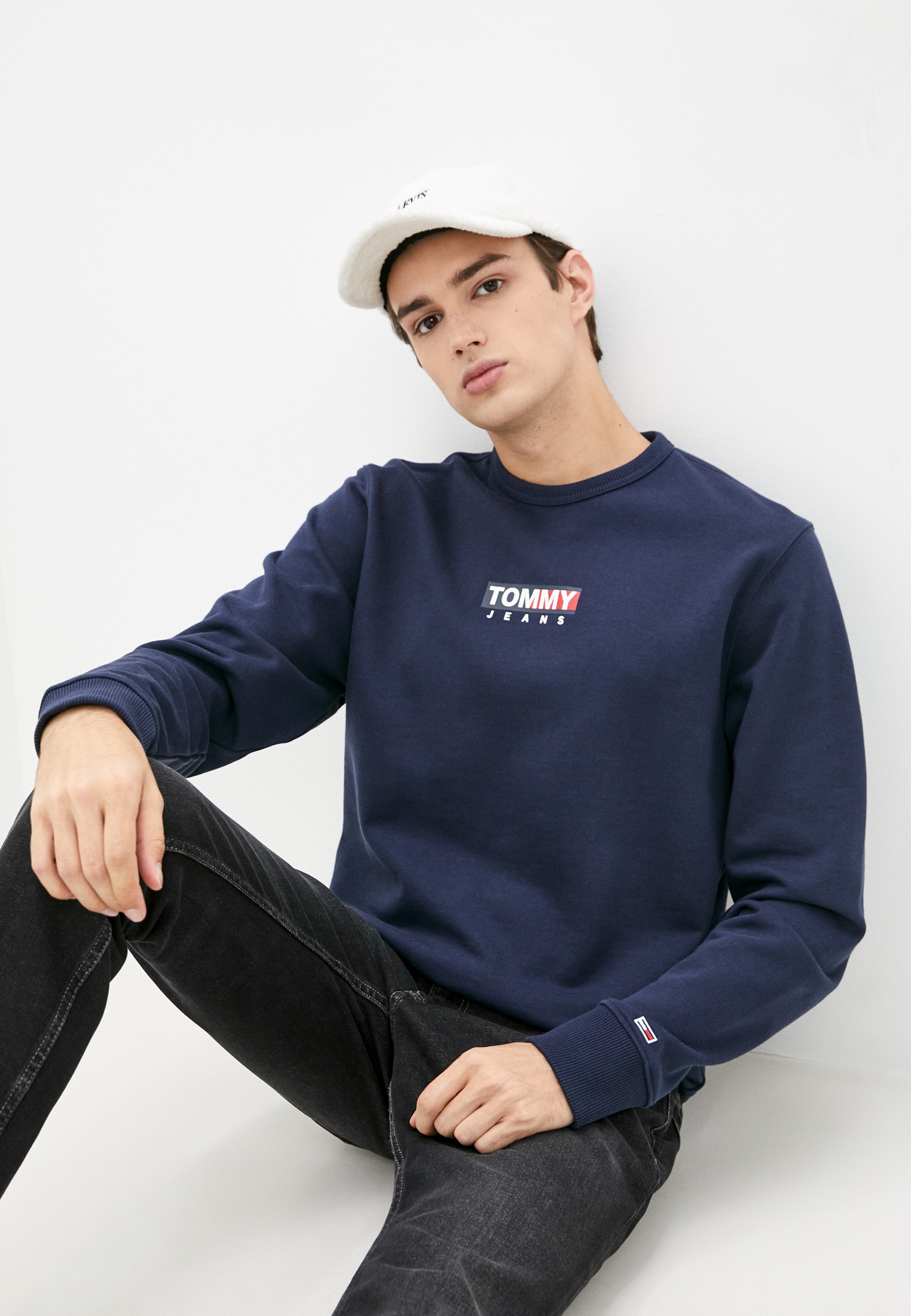 Свитшот Tommy Jeans, цвет: синий, RTLAAQ357001 — купить в интернет ...