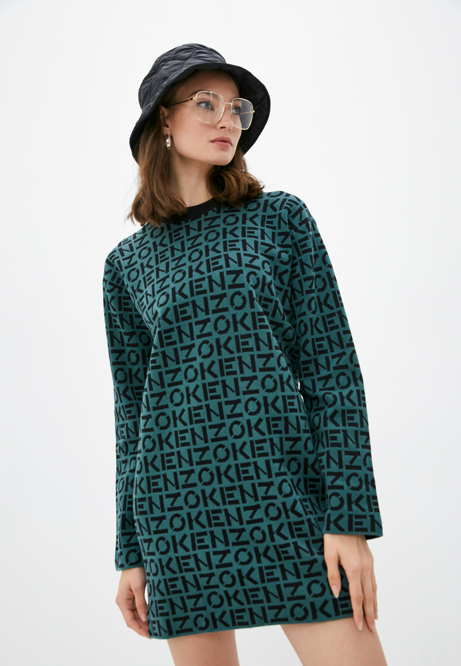 Платье Kenzo, цвет: бирюзовый, RTLAAQ753101 — купить в интернет ...
