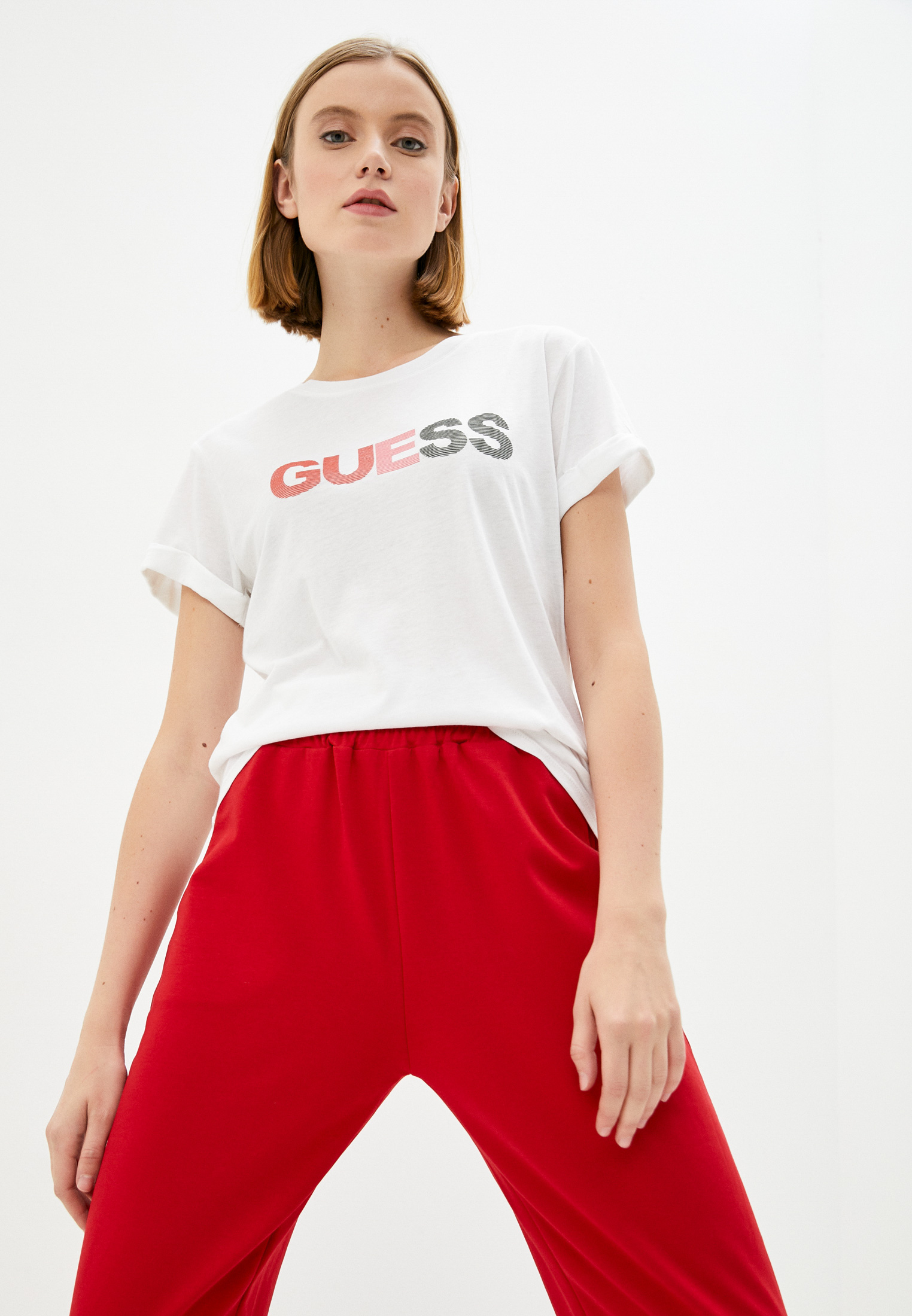 Футболка Guess, цвет: белый, RTLAAS143601 — купить в интернет-магазине ...
