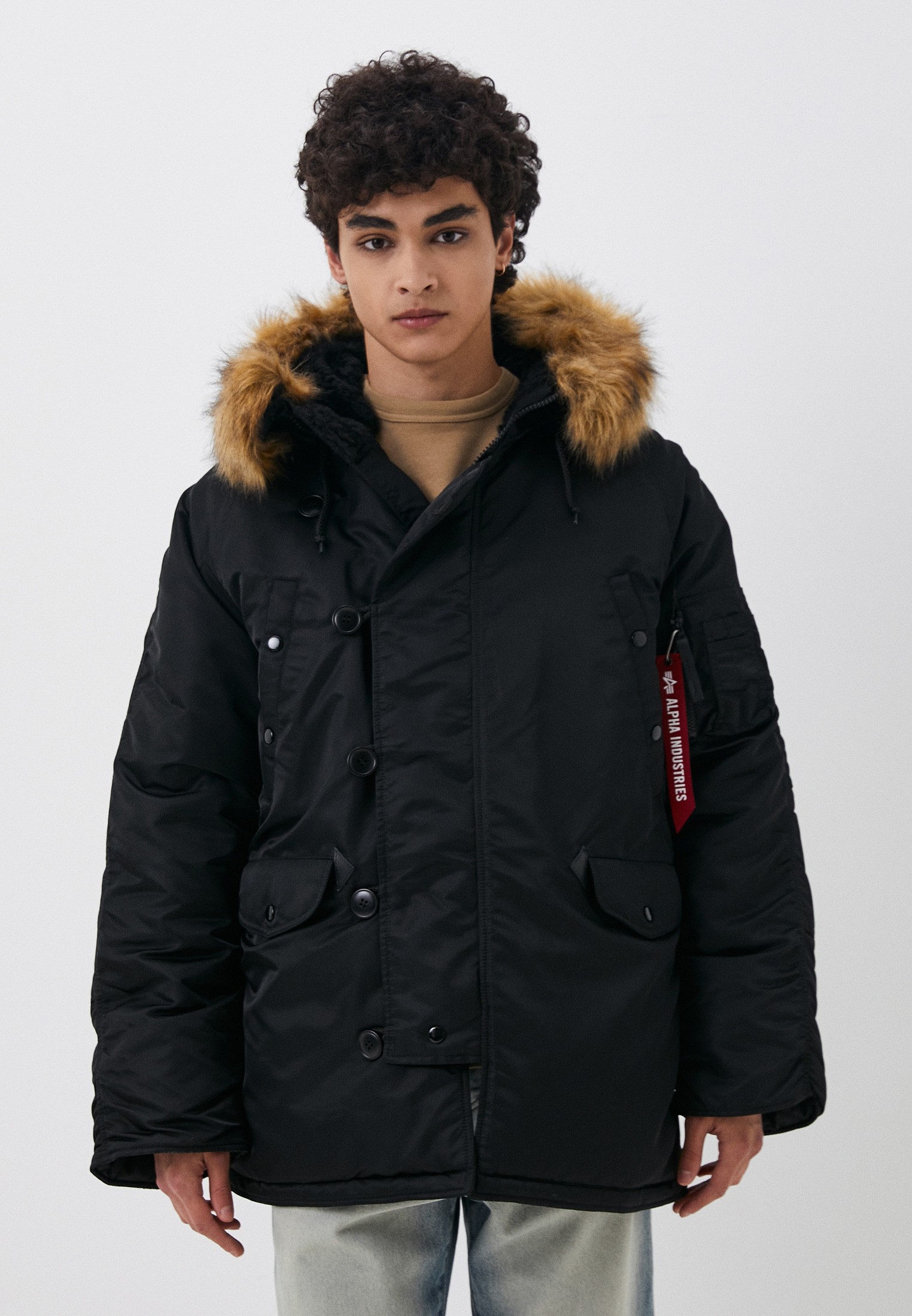 Парка и брелок Alpha Industries N-3B PARKA HERITAGE, цвет: черный ...