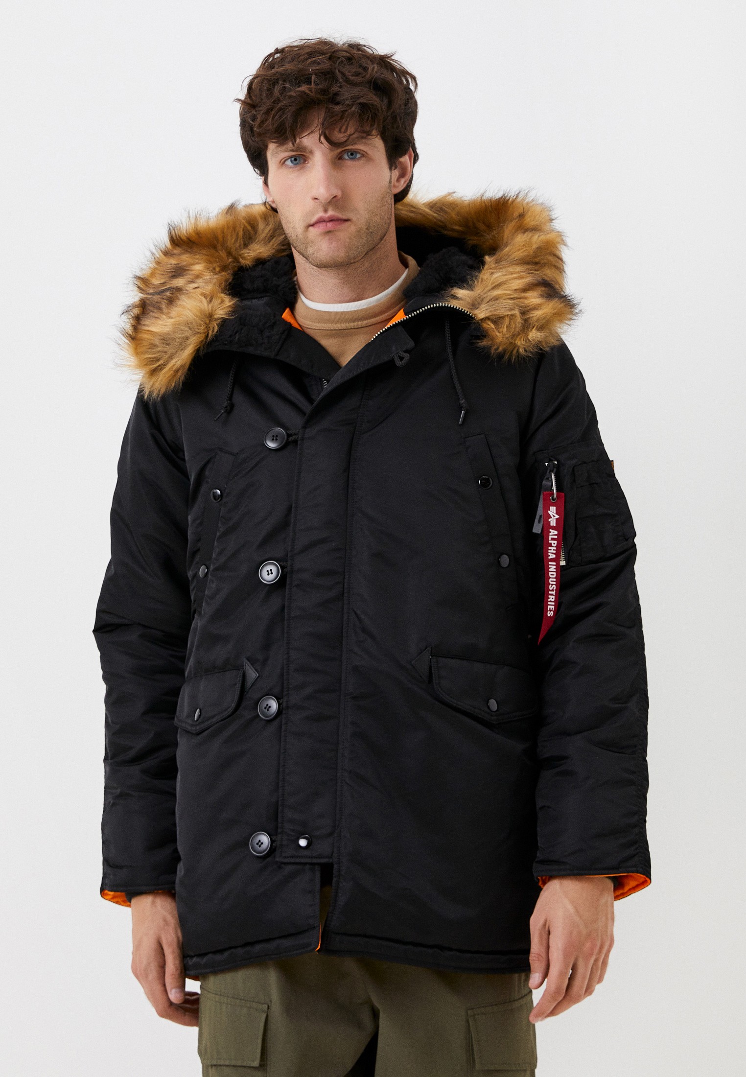 Парка Alpha Industries N-3B SLIM FIT, цвет: черный, RTLADU754901 ...