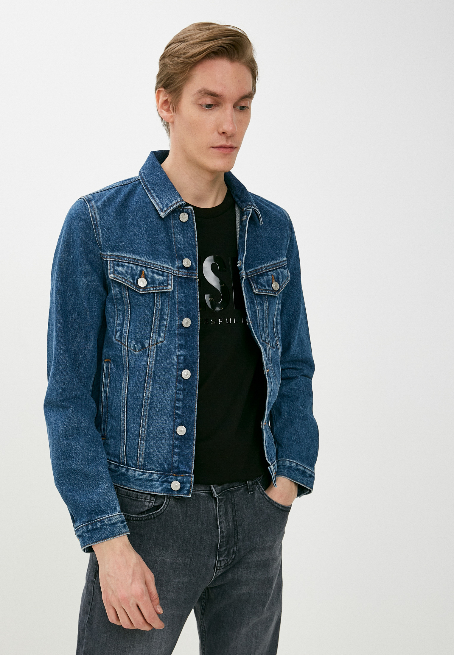 Куртка джинсовая Diesel, цвет: синий, RTLAAU405102 — купить в интернет ...