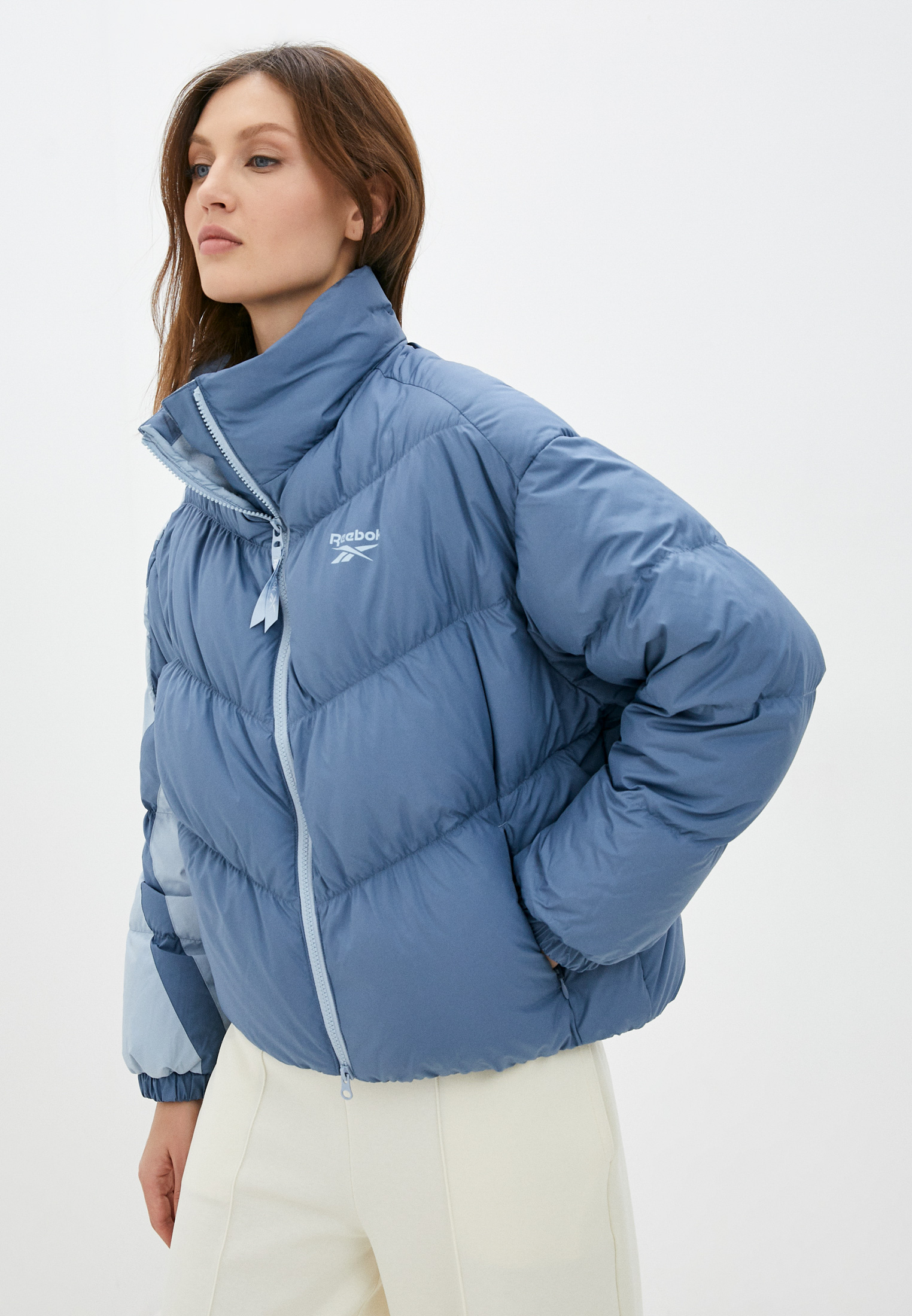 Пуховик Reebok W CL PRF DOWN JKT, цвет: голубой, RTLAAV585001 — купить ...