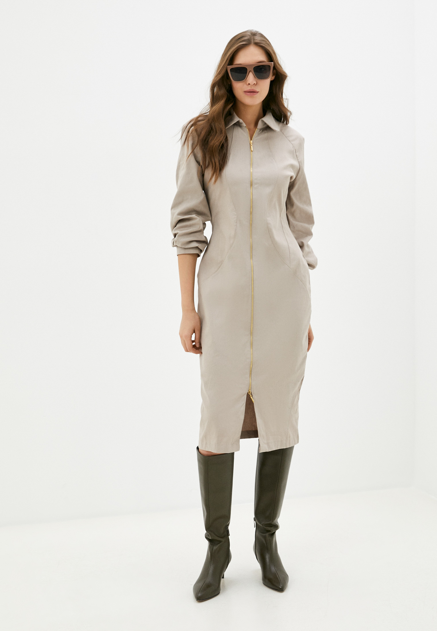 Платье Trendyol, цвет: бежевый, RTLAAW937602 — купить в интернет ...