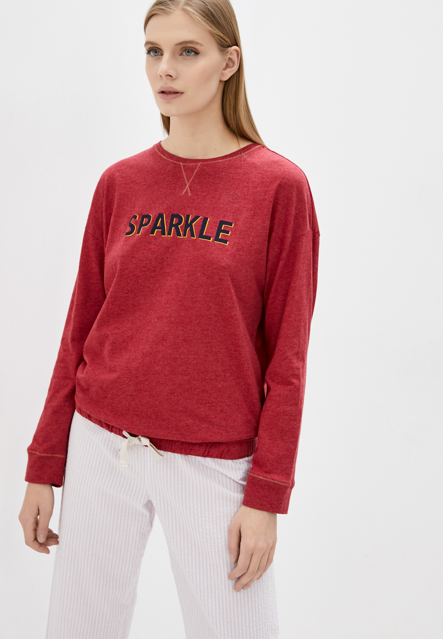 Лонгслив домашний Marks & Spencer, цвет: бордовый, RTLAAW957401 ...