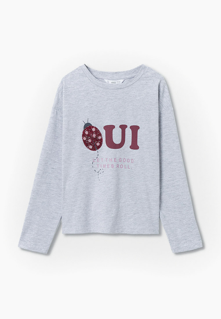 Лонгслив Mango Kids OUI, цвет: серый, RTLAAW981701 — купить в интернет ...