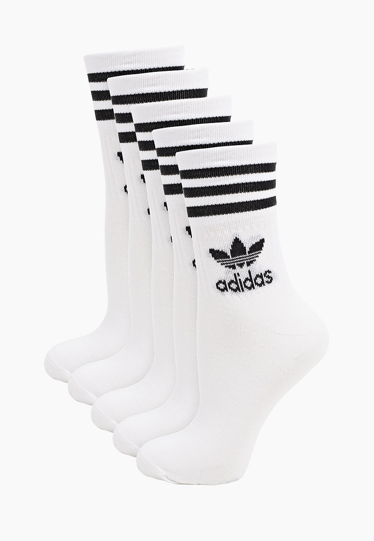 Носки 5 пар adidas Originals MID CUT CRW 5PP, цвет: белый, RTLABA183201 ...
