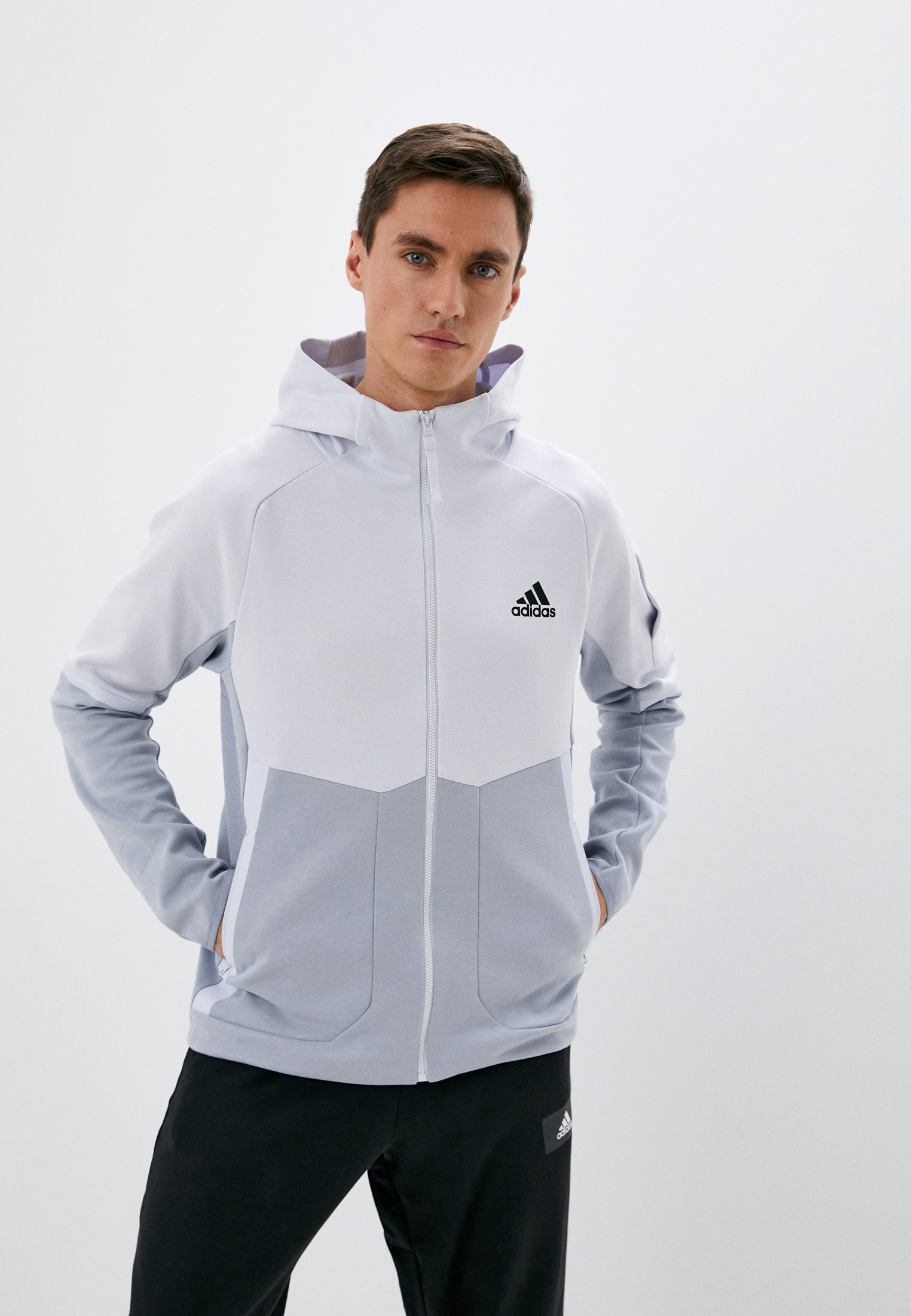 Толстовка adidas M D4GMDY FZHD, цвет: серый, RTLABD275601 — купить в ...
