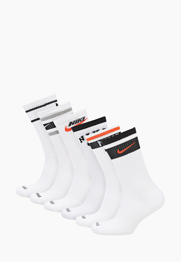 Носки 6 пар Nike U NK EVERYDAY PLUS CUSH 6PR, цвет: белый, RTLABD996801 ...