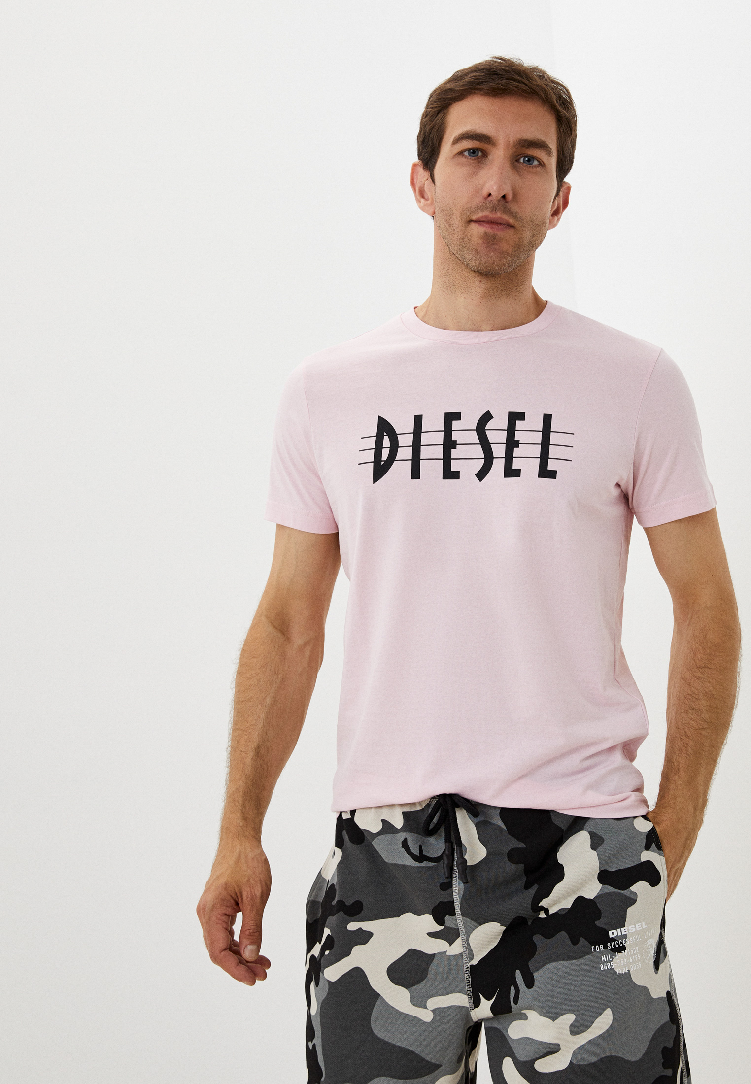 Футболка Diesel, цвет: розовый, RTLABG896602 — купить в интернет ...