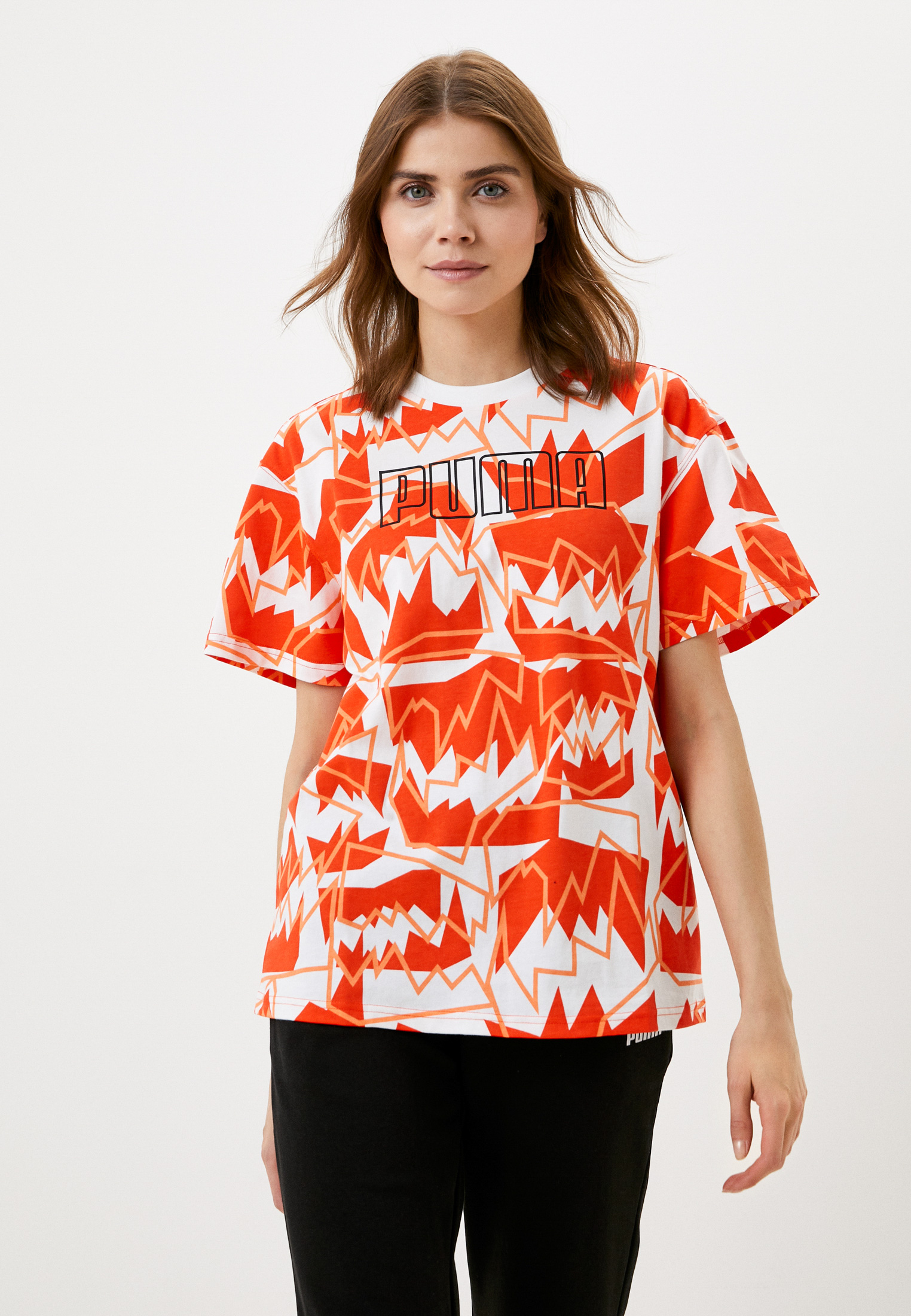 Футболка PUMA Swish Tee AOP, цвет: оранжевый, RTLABK045401 — купить в ...
