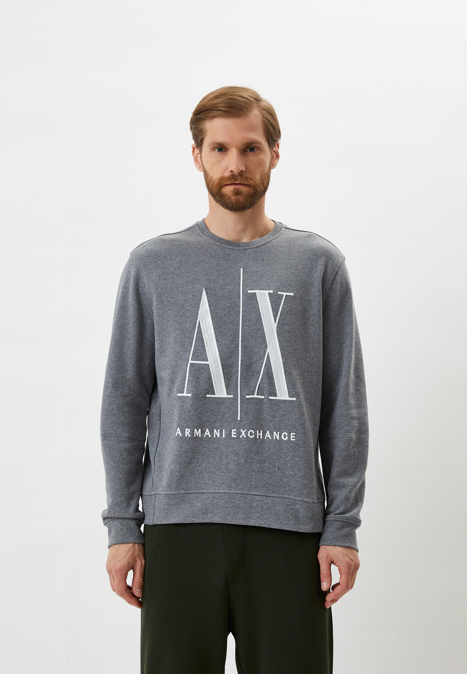 Свитшот Armani Exchange, цвет: серый, RTLABN978601 — купить в интернет ...