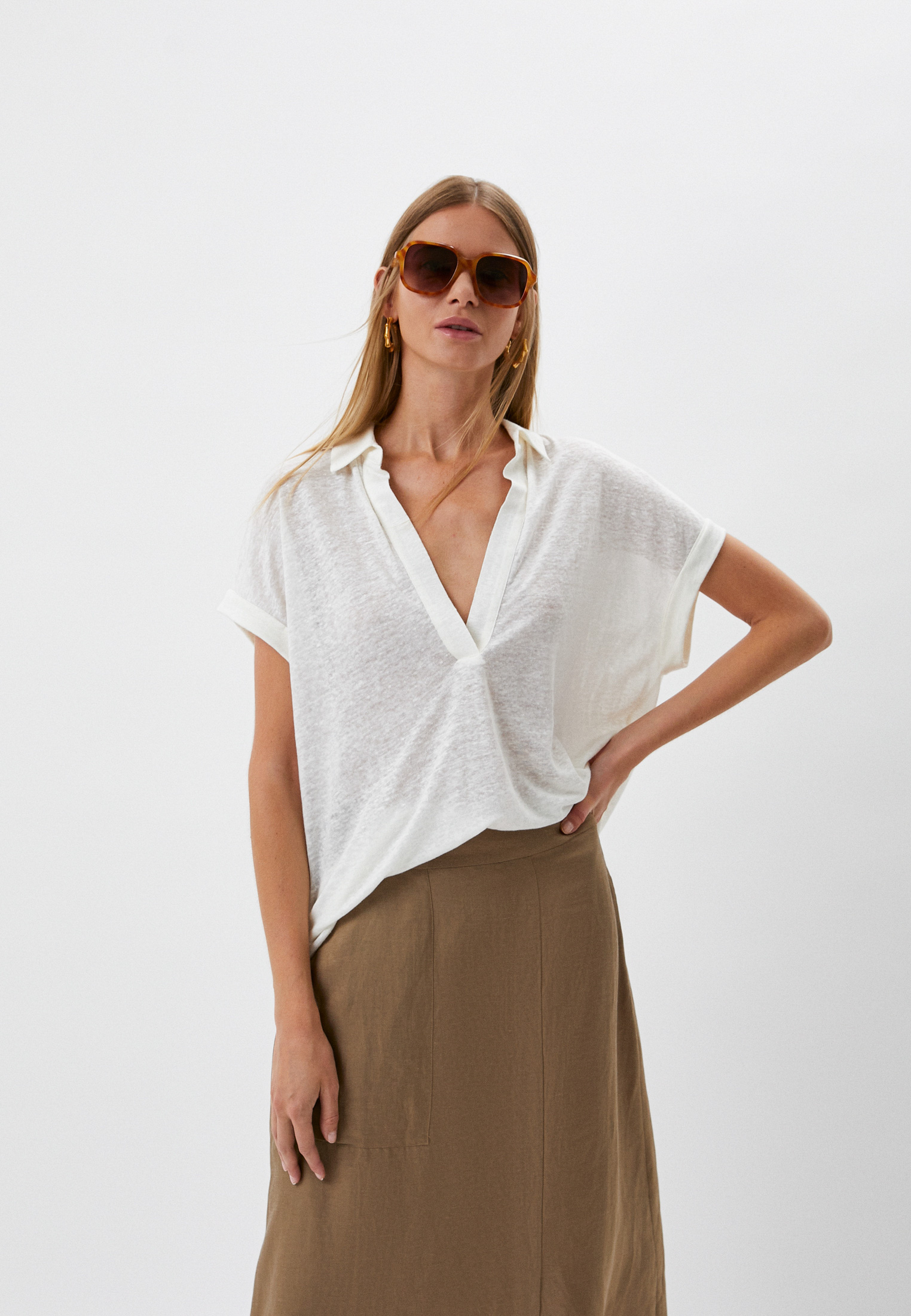 Поло Massimo Dutti, цвет: белый, RTLABO371201 — купить в интернет ...