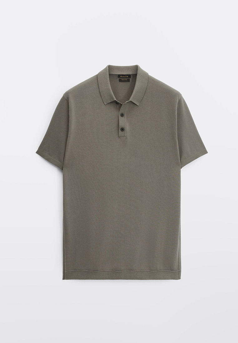 Поло Massimo Dutti, цвет: хаки, RTLABO483101 — купить в интернет ...