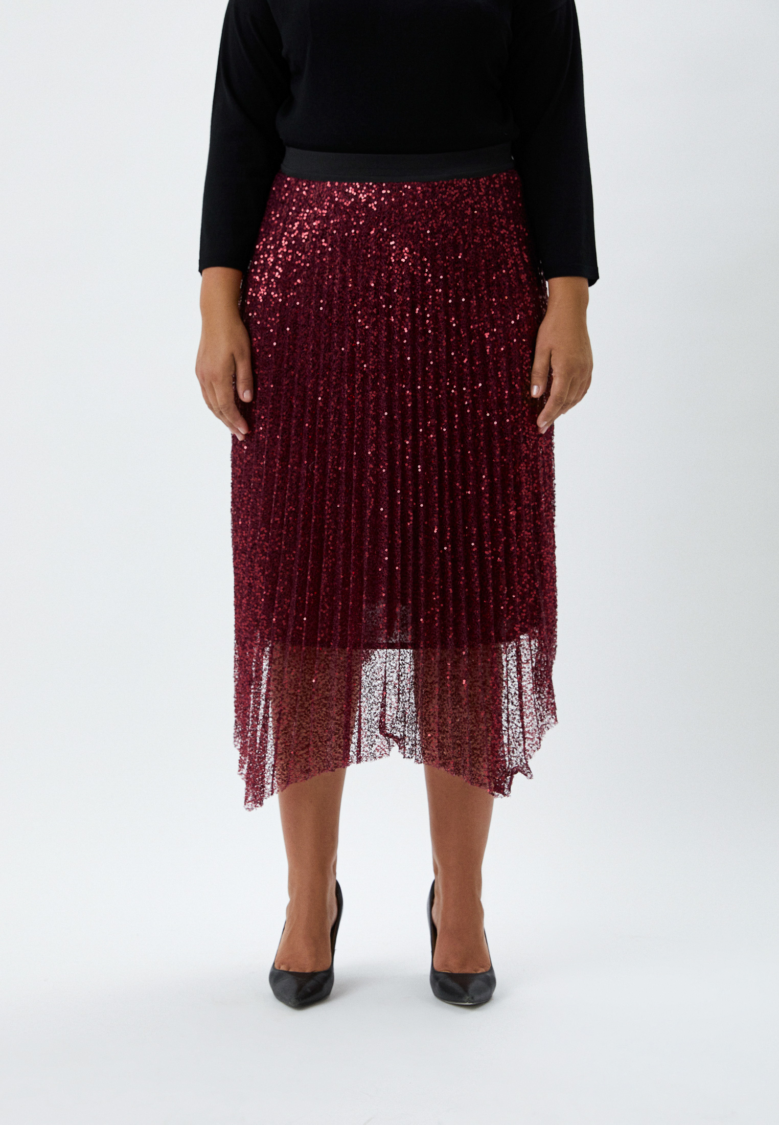 Юбка Persona by Marina Rinaldi ONE, цвет: бордовый, RTLABO994201 ...