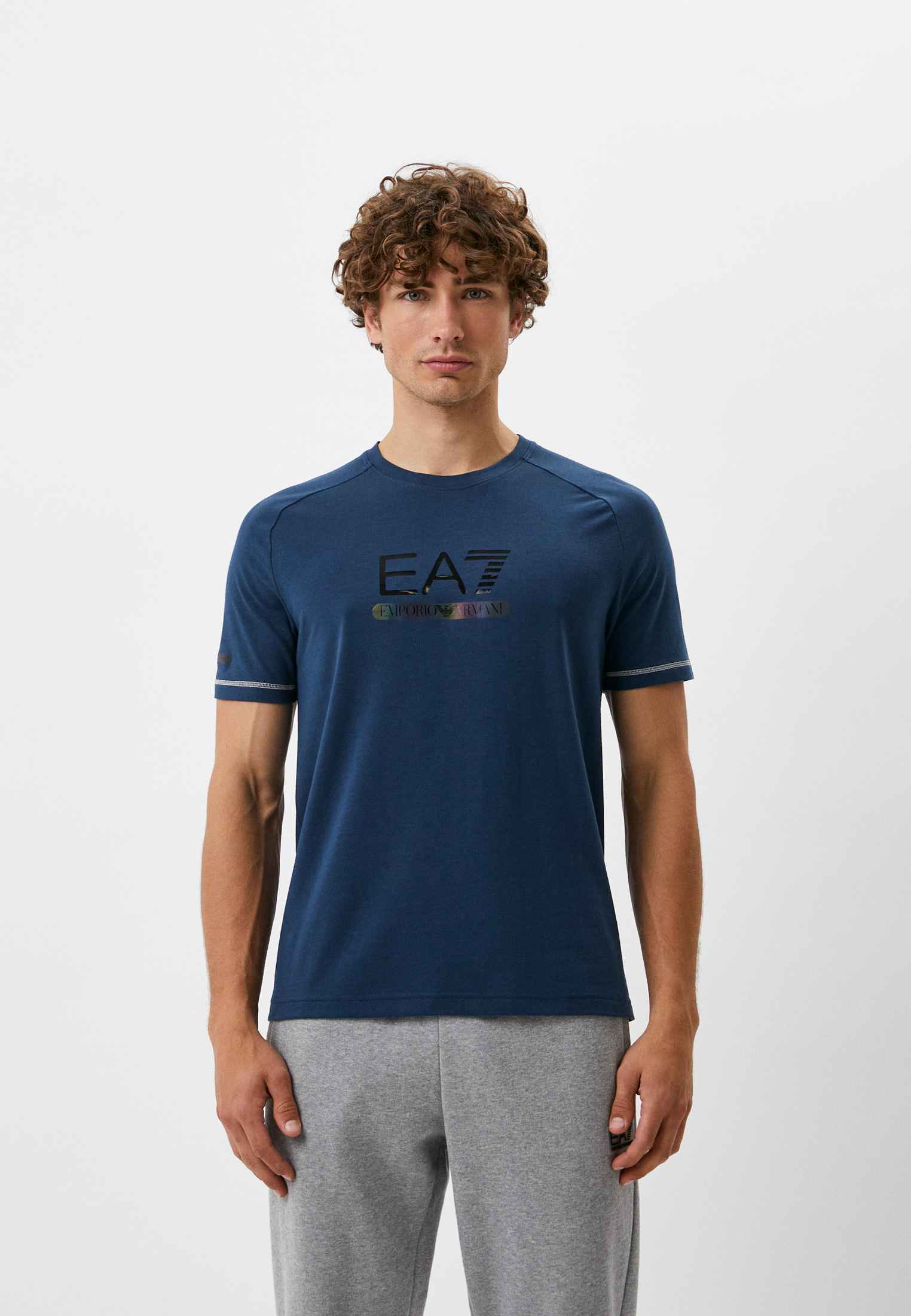 Футболка EA7 NATURAL VENTUS 7, цвет: синий, RTLABP063101 — купить в ...