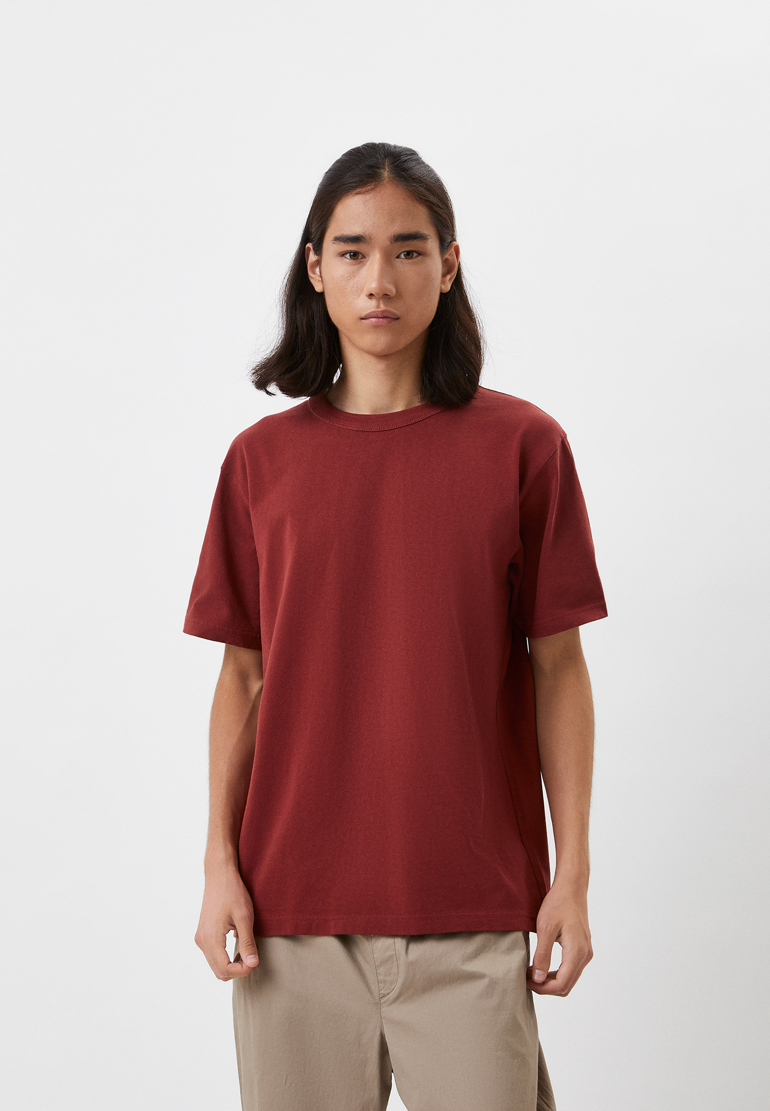 Футболка UNIQLO Uniqlo U, цвет: бордовый, RTLABW777201 — купить в ...
