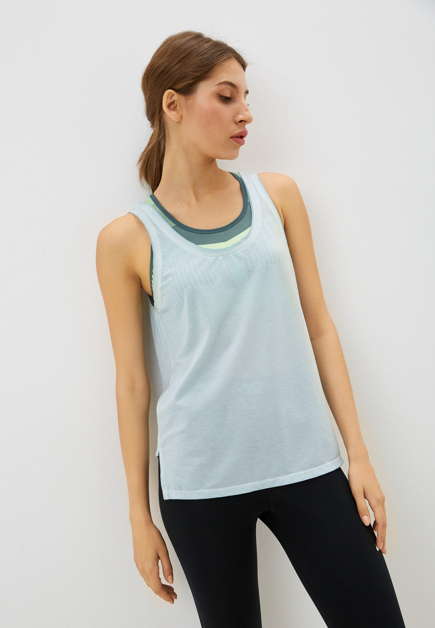Майка спортивная Nike W NY DF GARMENT DYE TANK, цвет: бирюзовый ...
