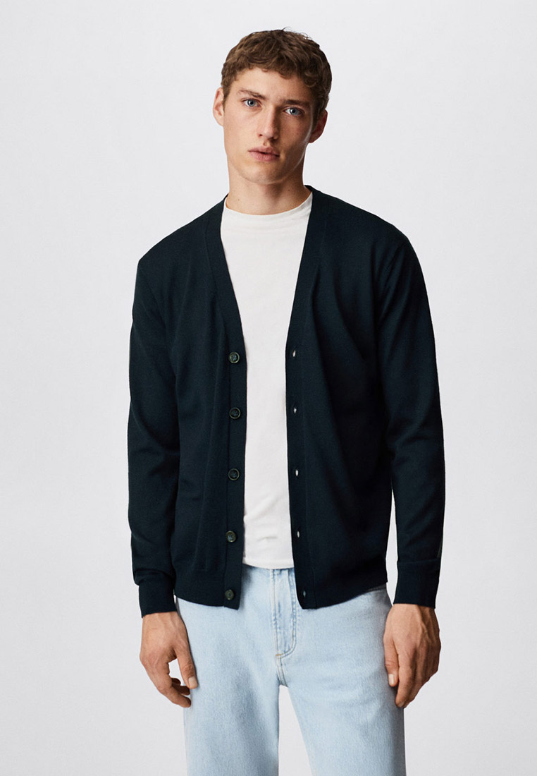 Кардиган Mango Man WILLYC, цвет: синий, RTLABX562101 — купить в ...