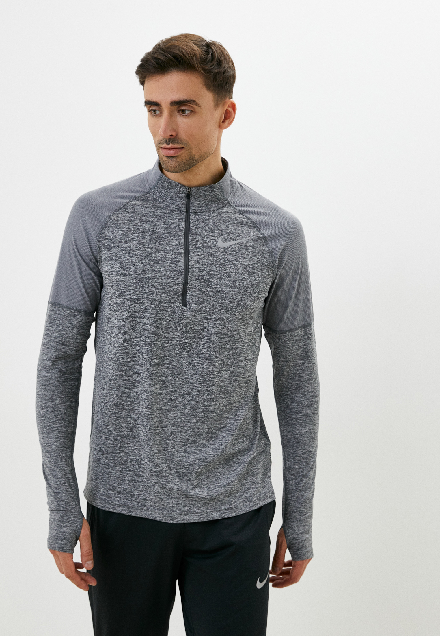 Лонгслив спортивный Nike M NK ELMNT TOP HZ 2.0 NFS, цвет: серый ...