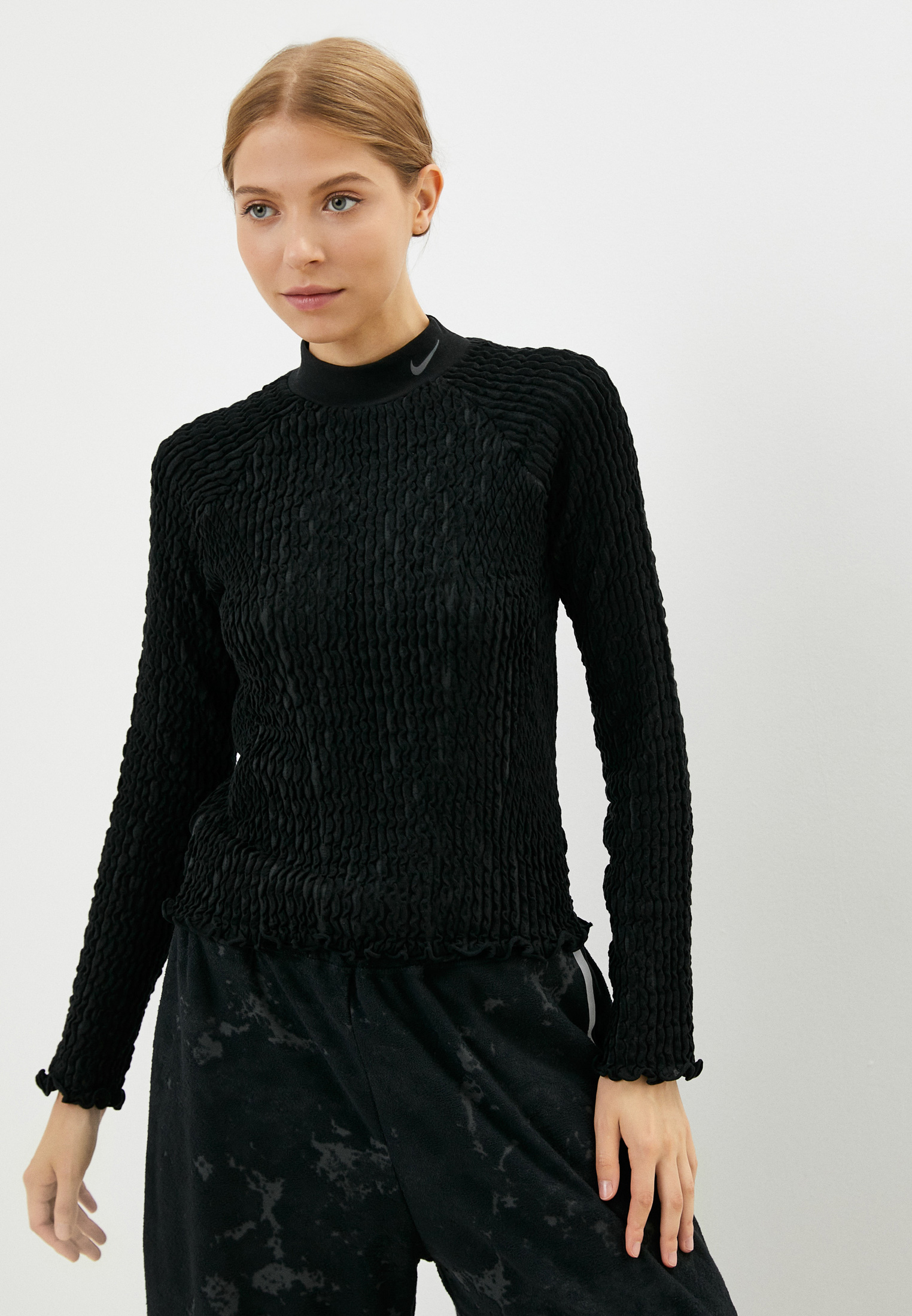 Лонгслив спортивный Nike W NK CTY RDY SMLSS LS TOP, цвет: черный ...