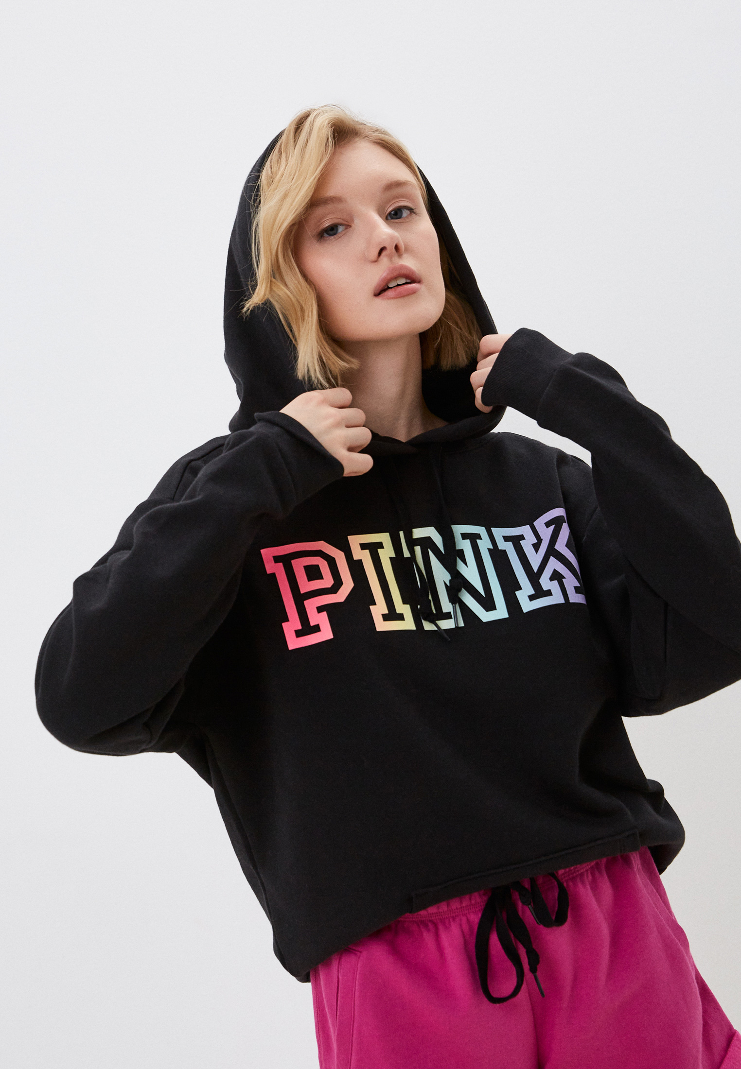 Худи Victoria's Secret Pink PULLOVER SECOND LT, цвет: черный ...