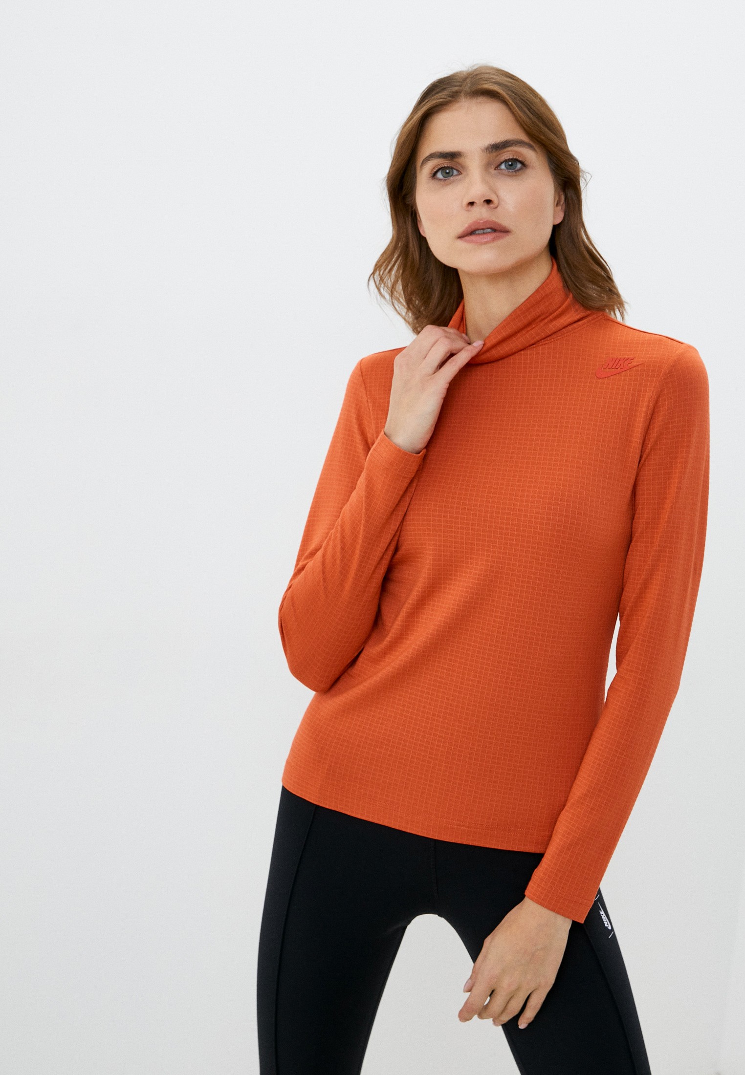 Водолазка Nike W NSW TOP LS MOCK UU, цвет: оранжевый, RTLABY519401 ...