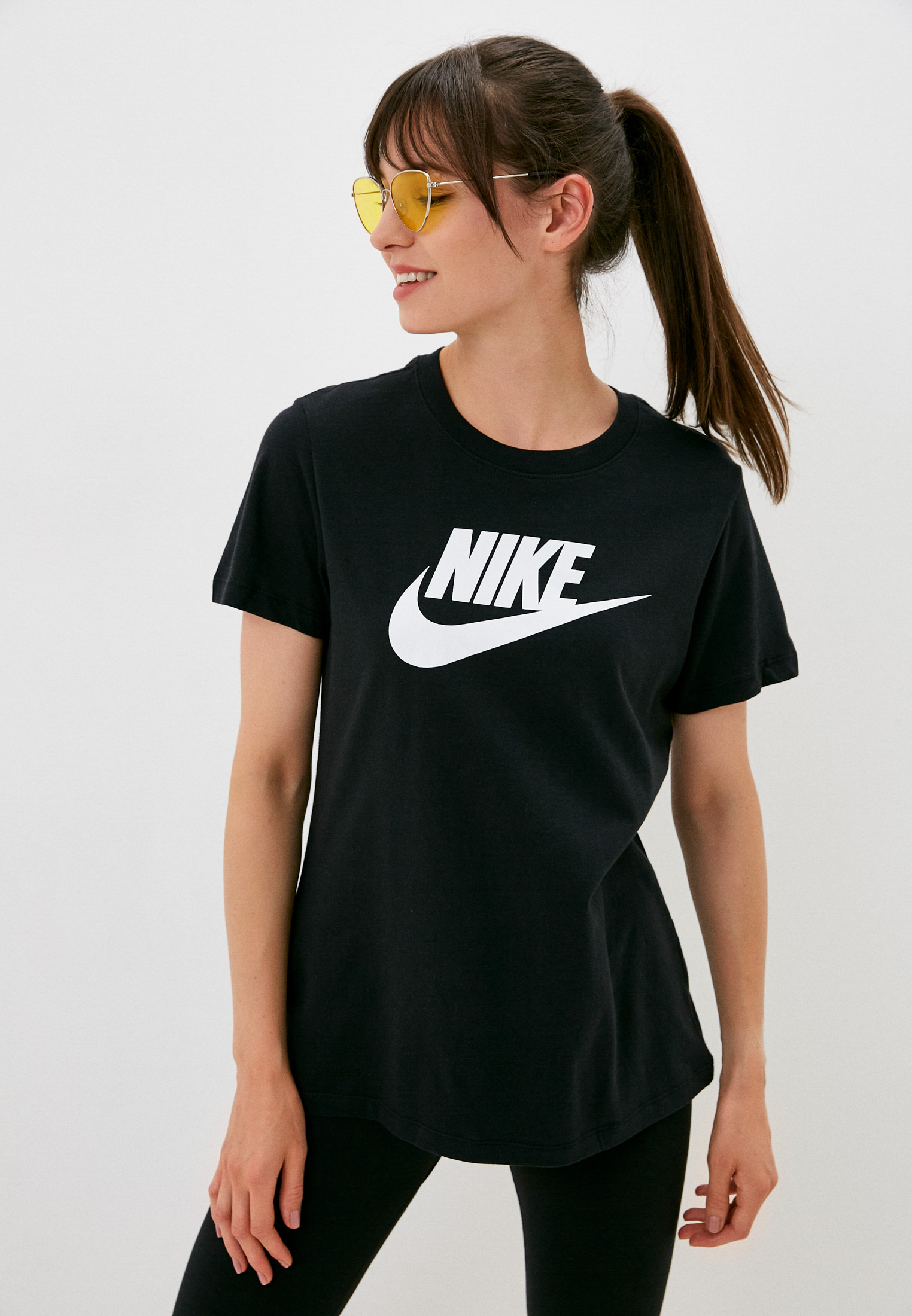 Футболка Nike W NSW TEE CRW ICON FUTRA FS, цвет: черный, RTLABZ286701 ...