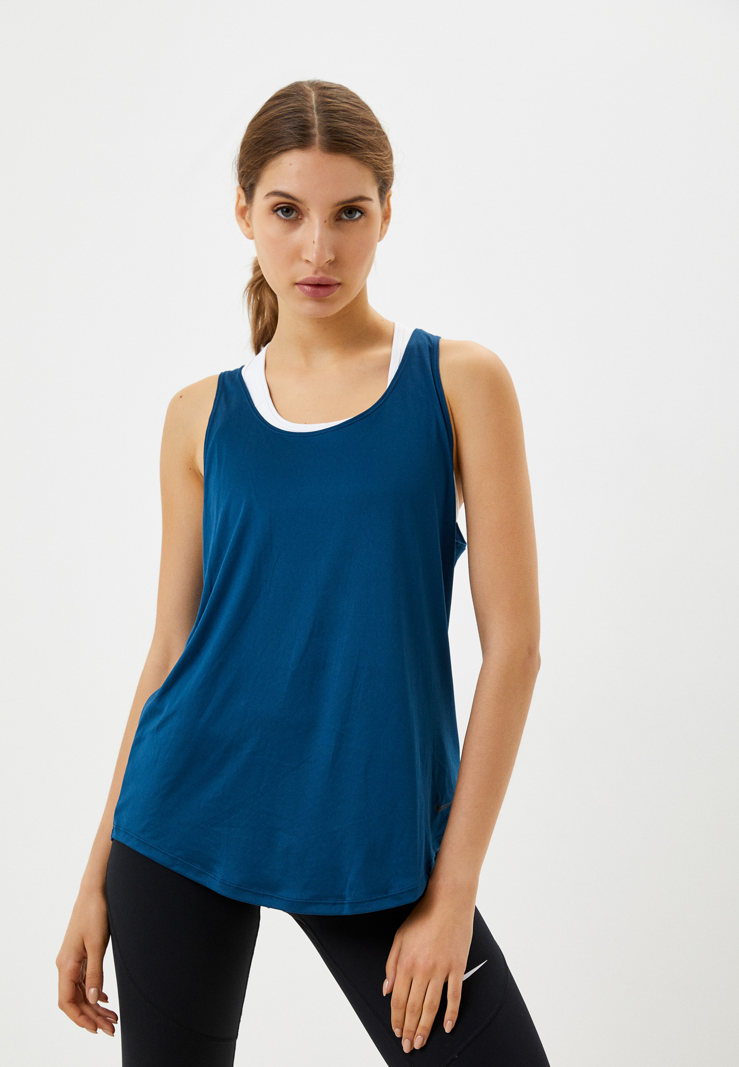 Майка спортивная Nike W NK DF VCTRY ELSTKA TANK NFS, цвет: синий ...