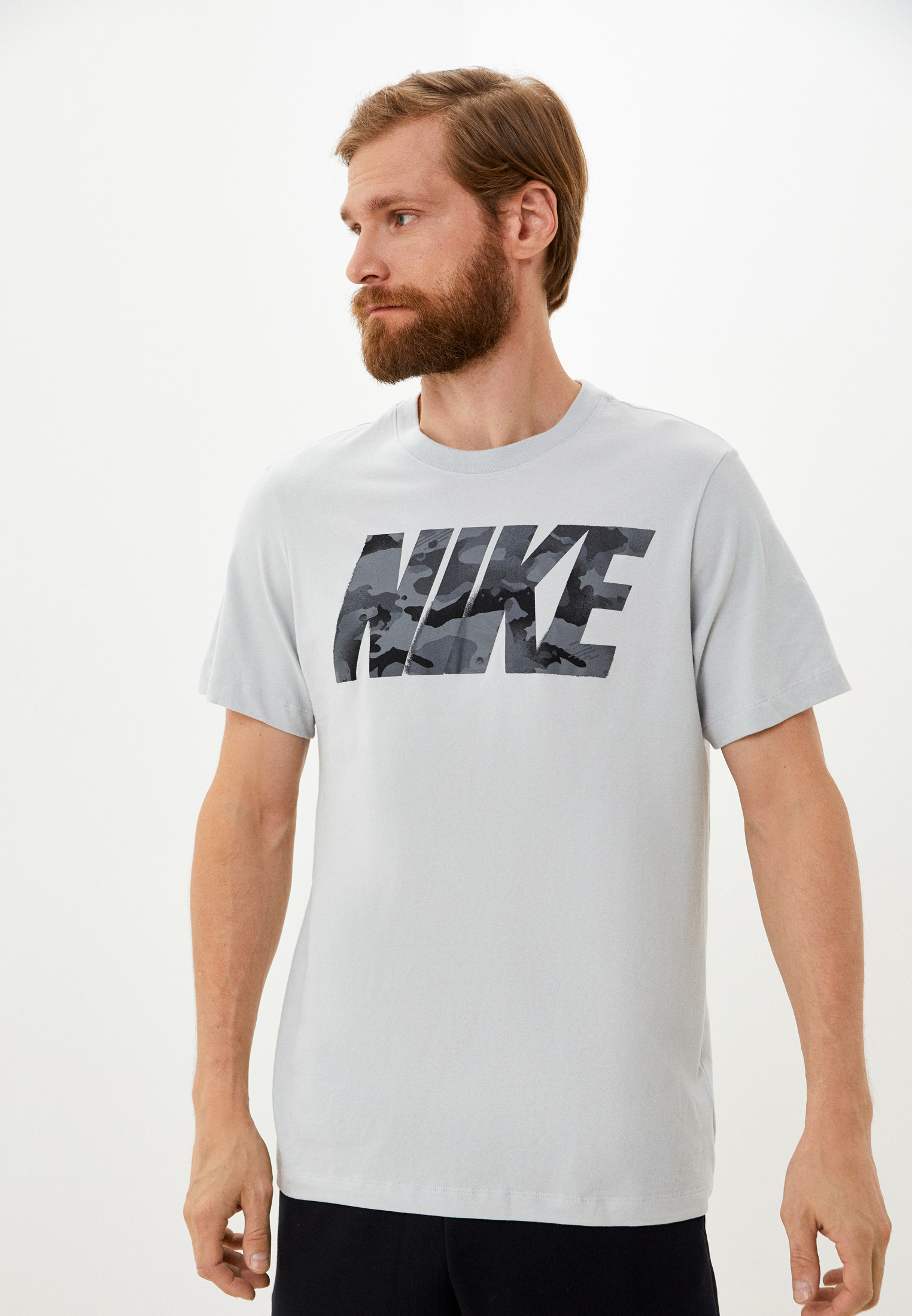 Футболка Nike M NK DF TEE DFC CAMO BLOCK FS, цвет: серый, RTLABZ313301 ...