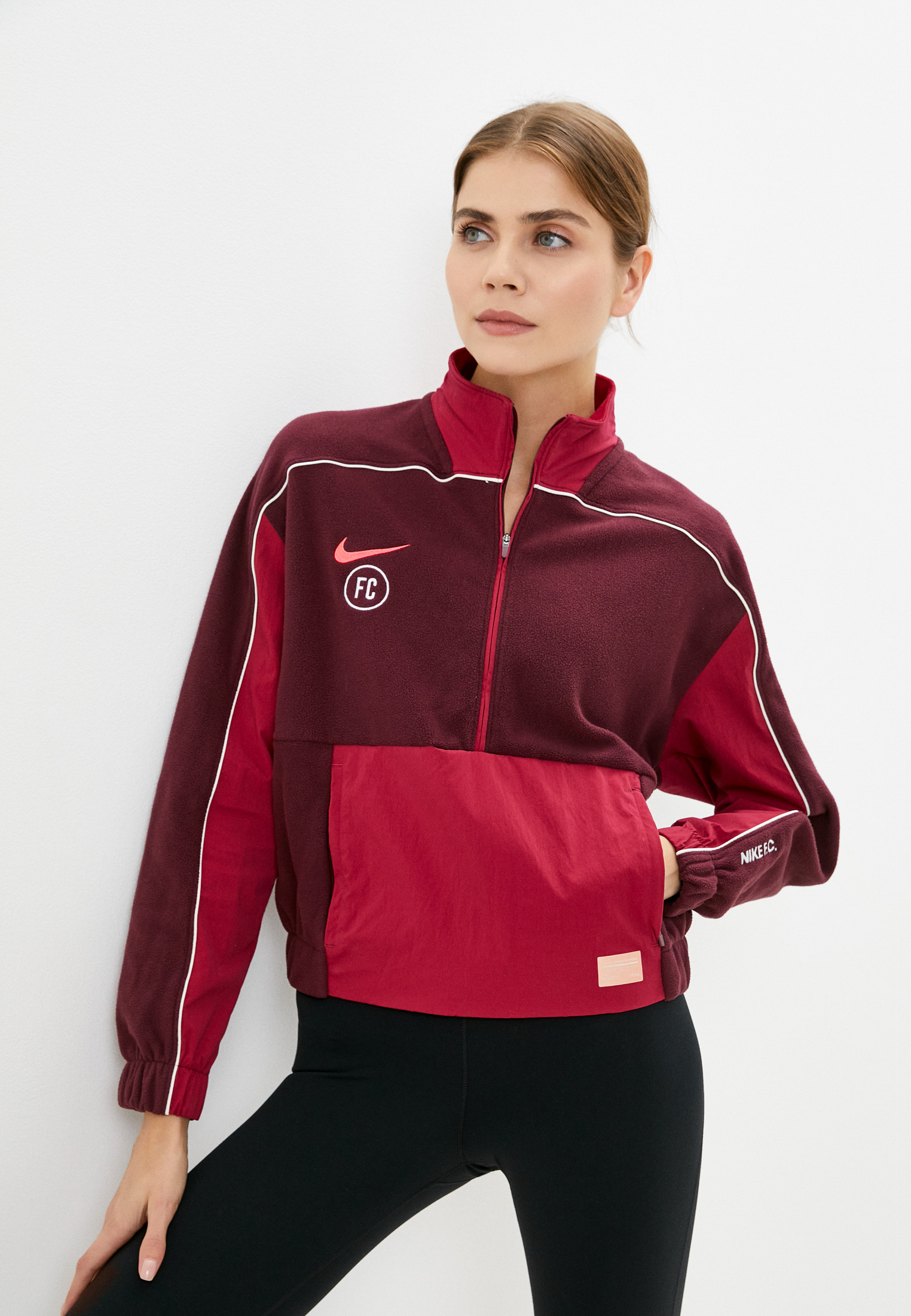 Олимпийка Nike W NK FC DRY MIDLAYER, цвет: бордовый, RTLABZ413701 ...