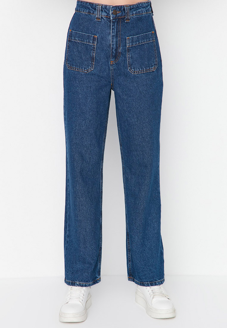 Джинсы Trendyol, цвет: синий, RTLABZ576001 — купить в интернет-магазине ...