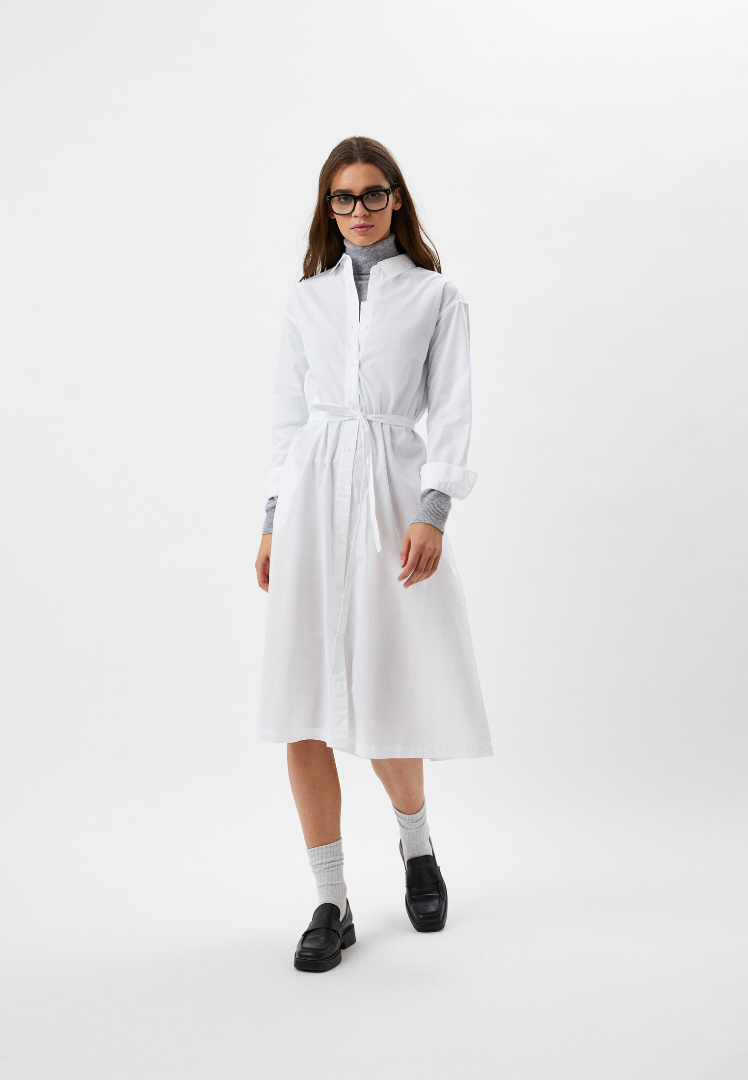 Платье UNIQLO из хлопка, цвет: белый, RTLACA439001 — купить в интернет ...