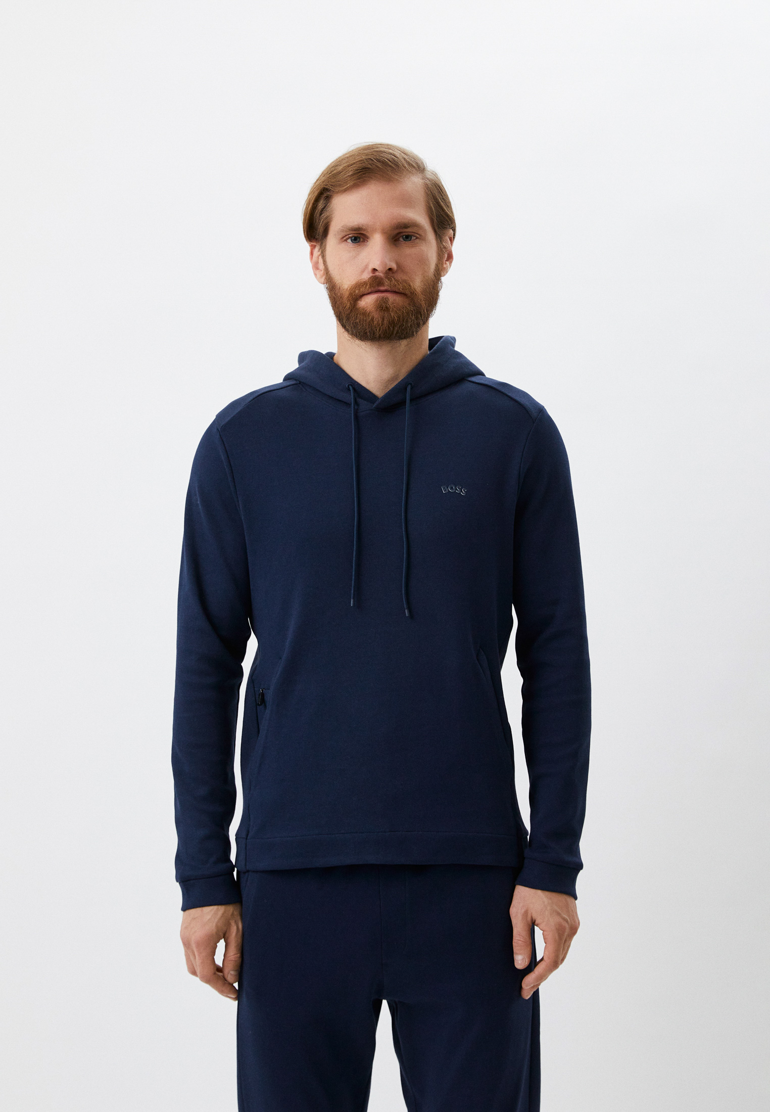 Худи Boss, цвет: синий, RTLACA515801 — купить в интернет-магазине Lamoda