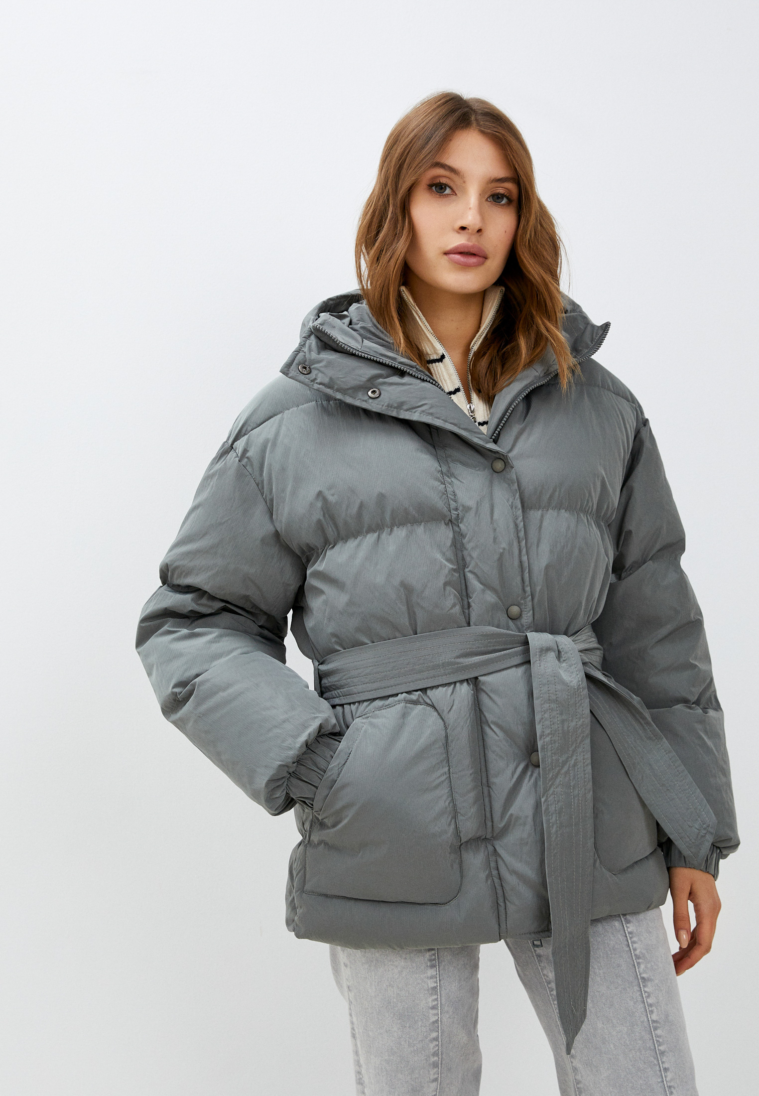 Пуховик Moona Store, цвет: серый, RTLACA524101 — купить в интернет ...