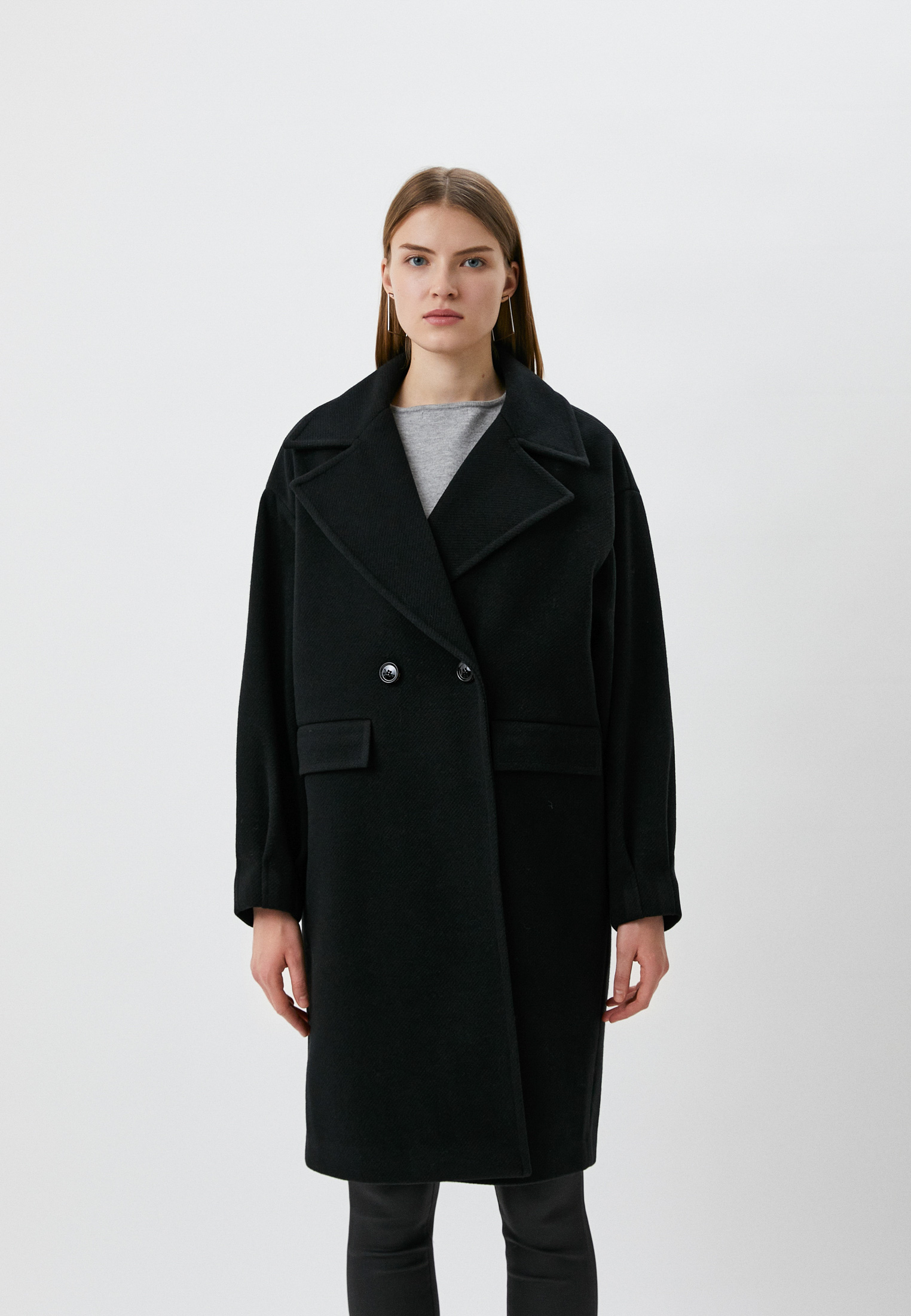 Пальто Liu Jo цвет черный Rtlaca844101 — купить в интернет магазине Lamoda