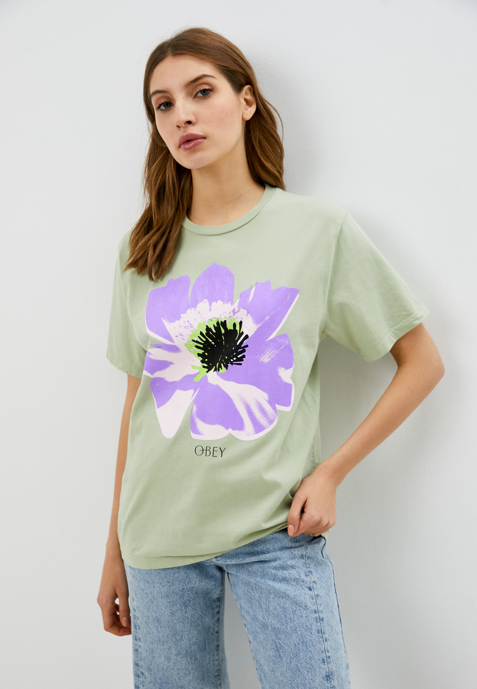 Футболка Obey, цвет: зеленый, RTLACB238101 — купить в интернет-магазине ...
