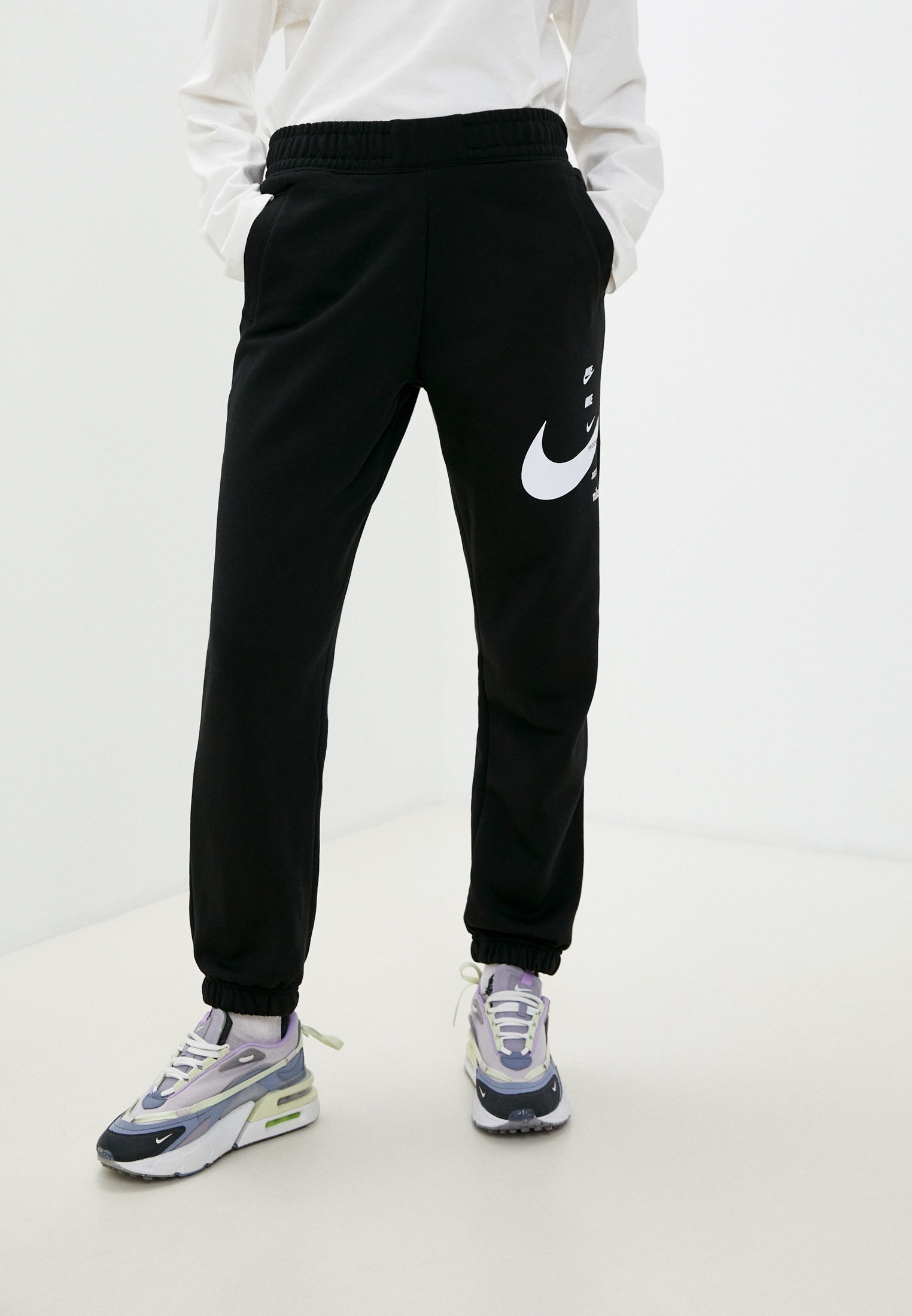Брюки спортивные Nike W Nsw Swsh Pant Flc Bb цвет черный