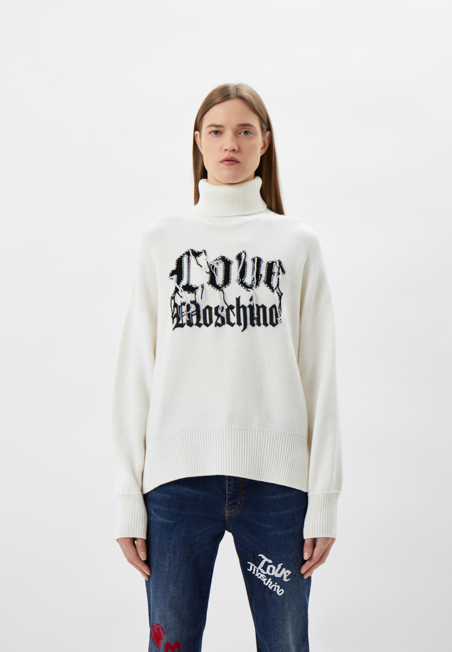 Свитер Love Moschino, цвет: белый, RTLACC824101 — купить в интернет ...