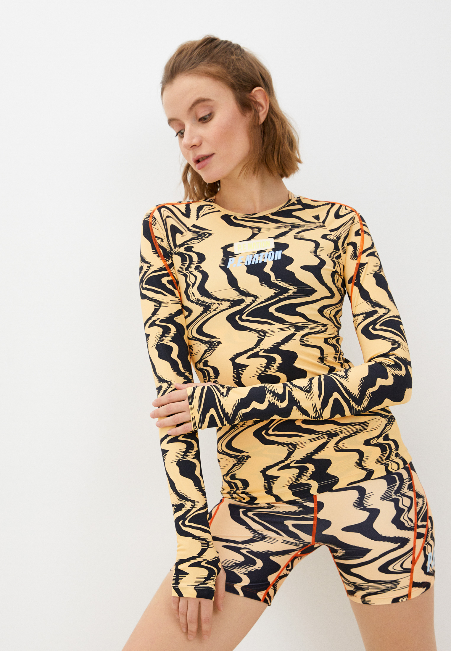 Лонгслив спортивный P.E Nation NEW WAVE LS TOP, цвет: бежевый ...