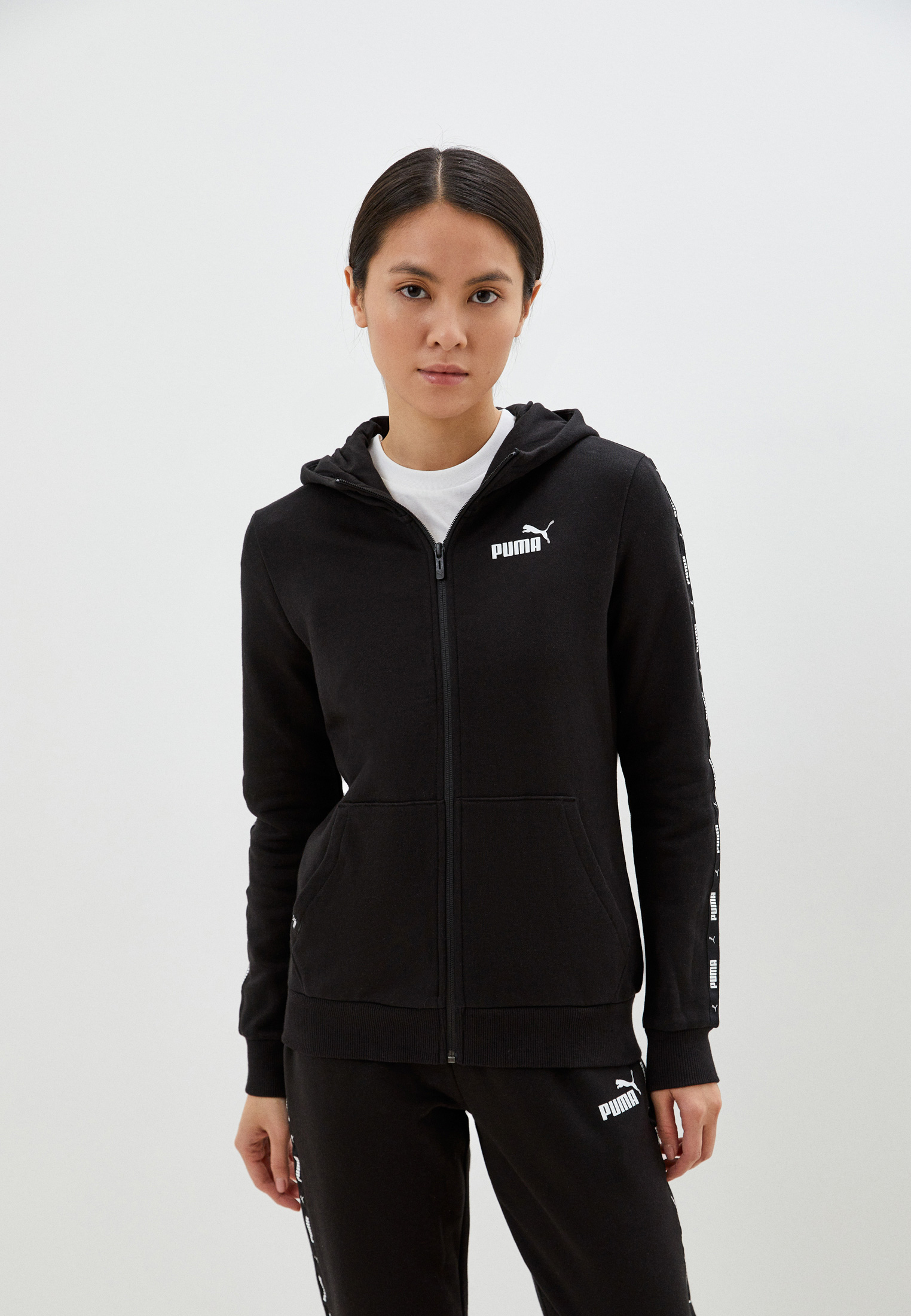 Толстовка PUMA Puma Power Tape Full-Zip Hoodie FL, цвет: черный ...