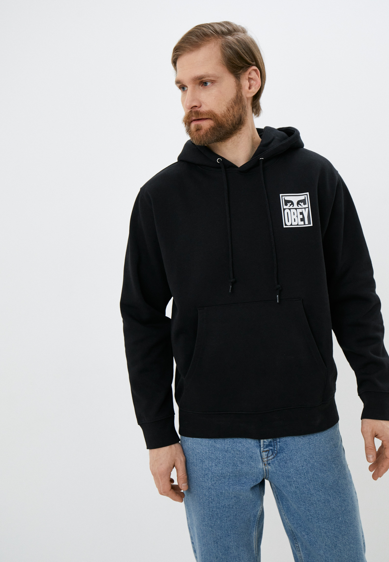 Худи Obey, цвет: черный, RTLACE204901 — купить в интернет-магазине Lamoda